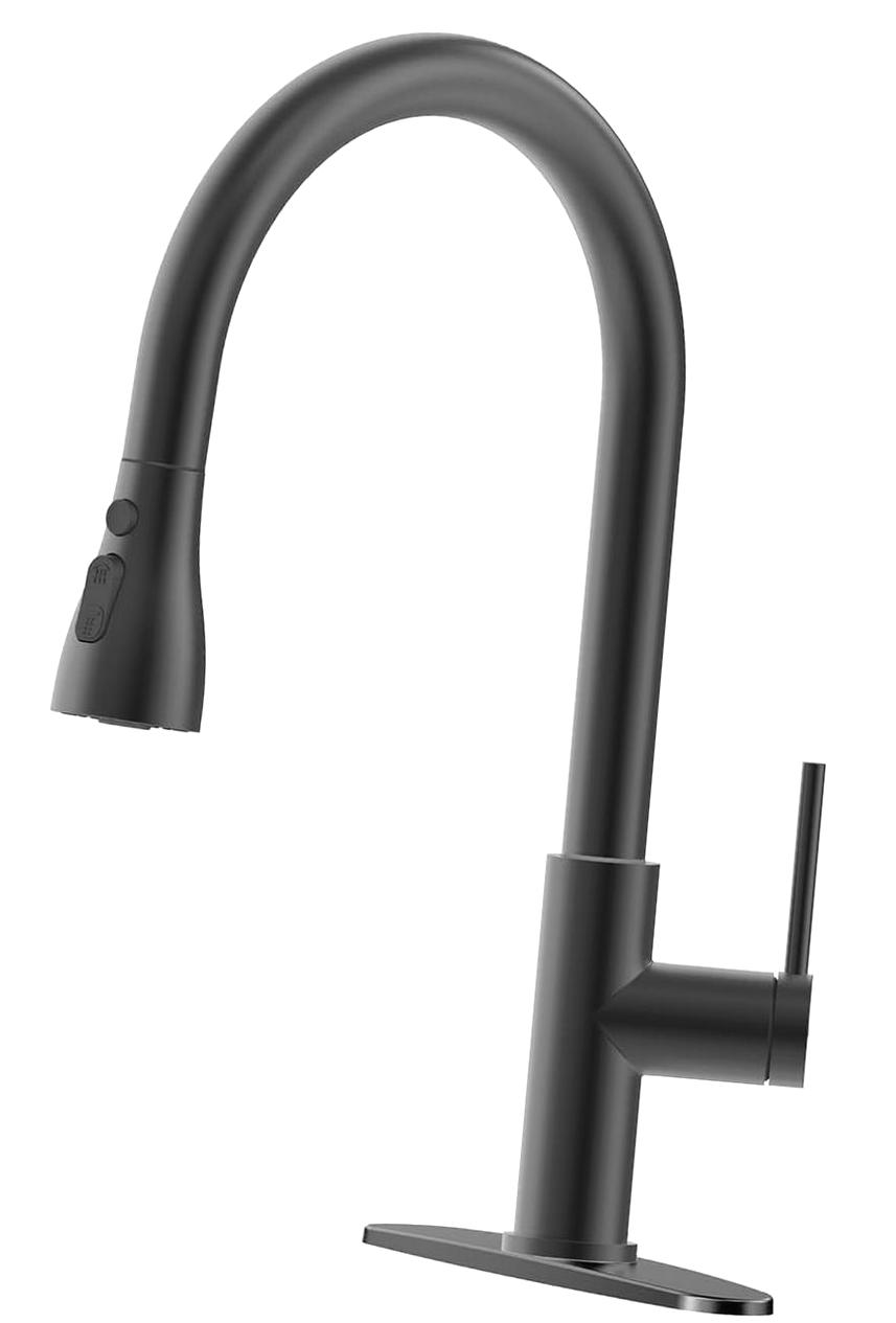 Coolnut Matte Kitchen Faucets (Three-Mode Sprayer) featuring a Pull ...