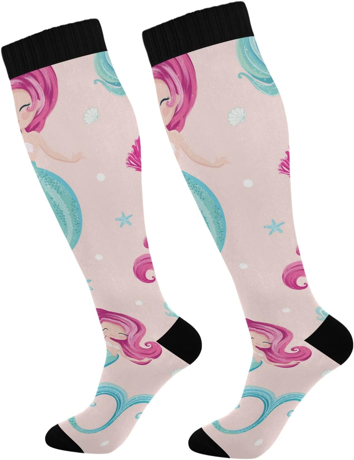 Coolnut Mermaid Compression Socks, 1 Pack Women Men Long Stocking (20 ...