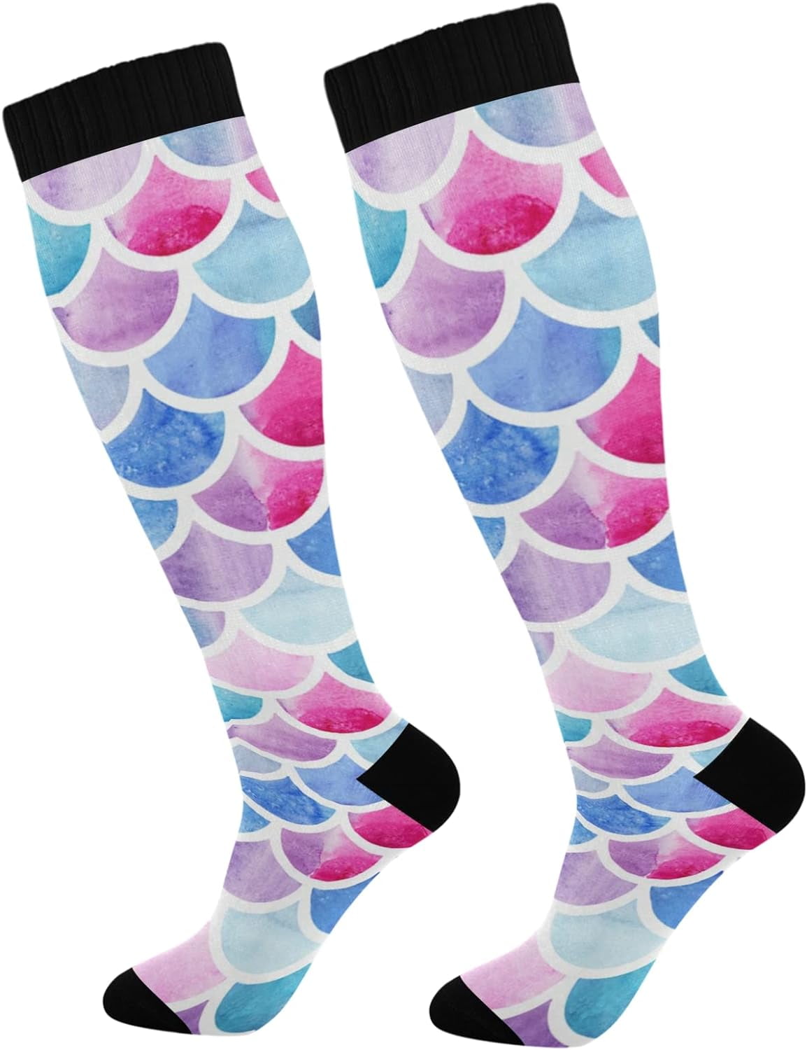 Coolnut Mermaid Compression Socks, 1 Pack Women Men Long Stocking (20 ...