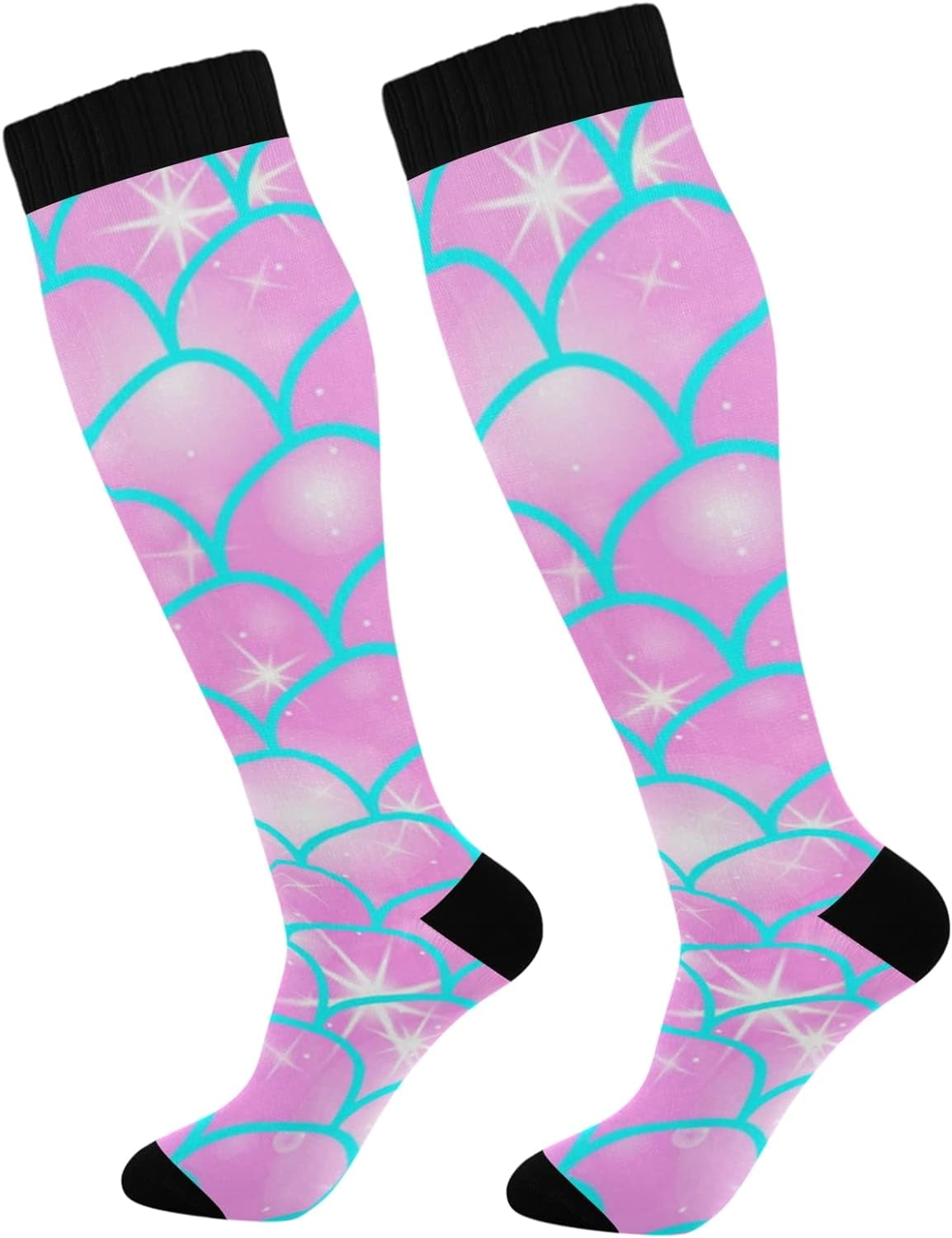 Coolnut Mermaid Compression Socks, 1 Pack Women Men Long Stocking (20 ...