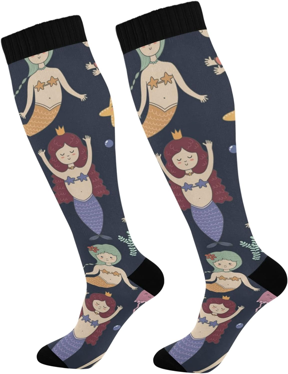 Coolnut Mermaid Compression Socks, 1 Pack Women Men Long Stocking (20 ...