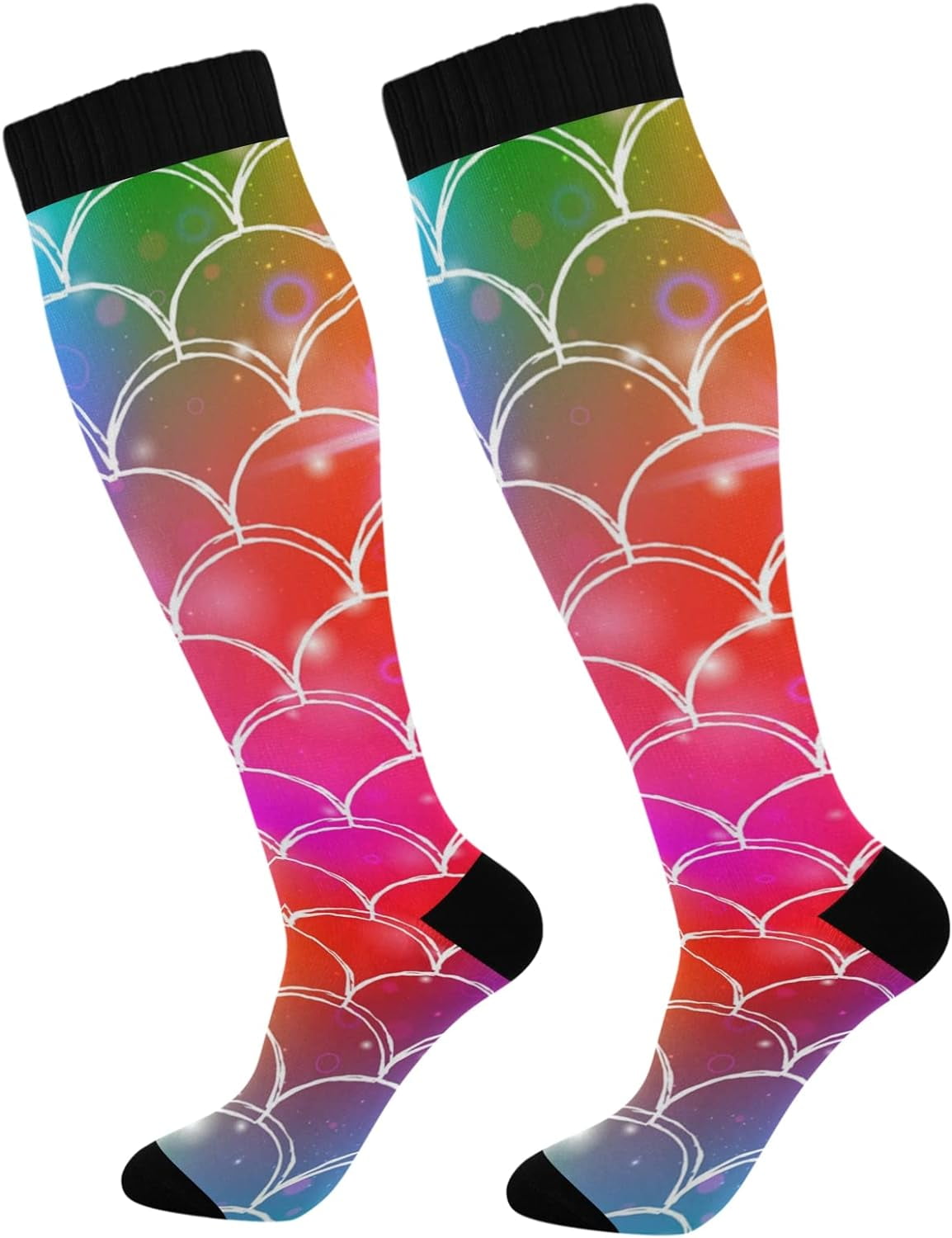Coolnut Mermaid Compression Socks, 1 Pack Women Men Long Stocking (20 ...