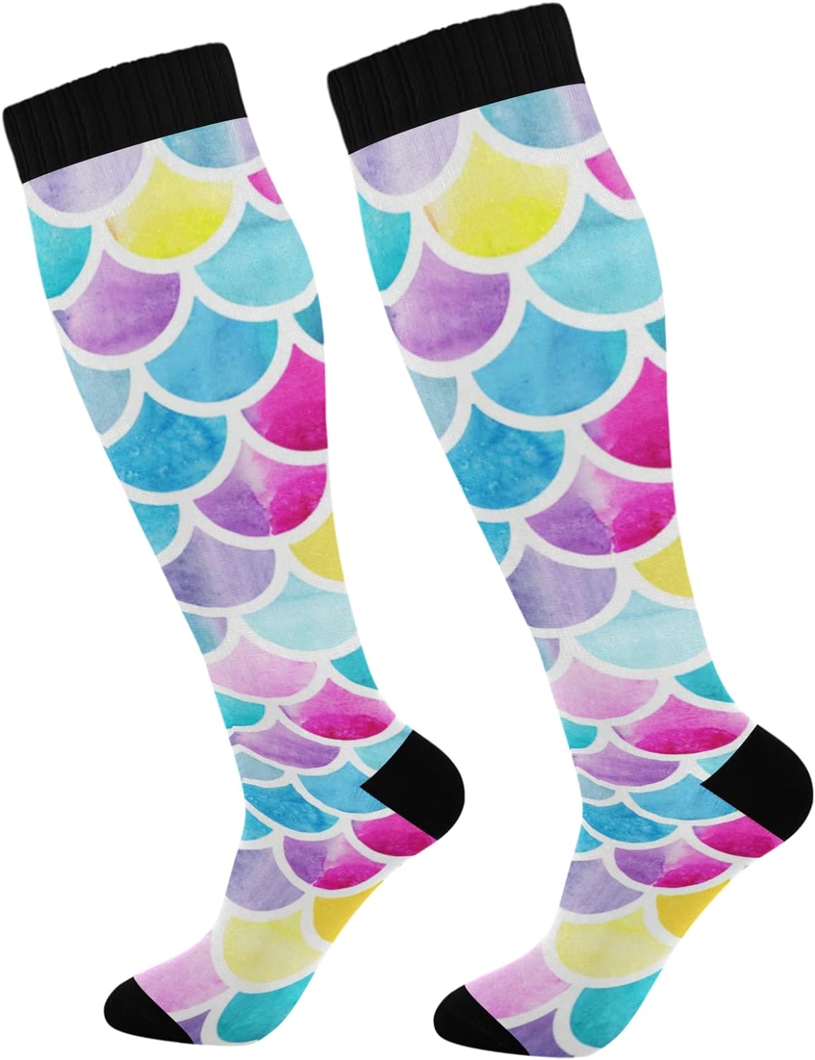 Coolnut Mermaid Compression Socks, 1 Pack Women Men Long Stocking (20 ...