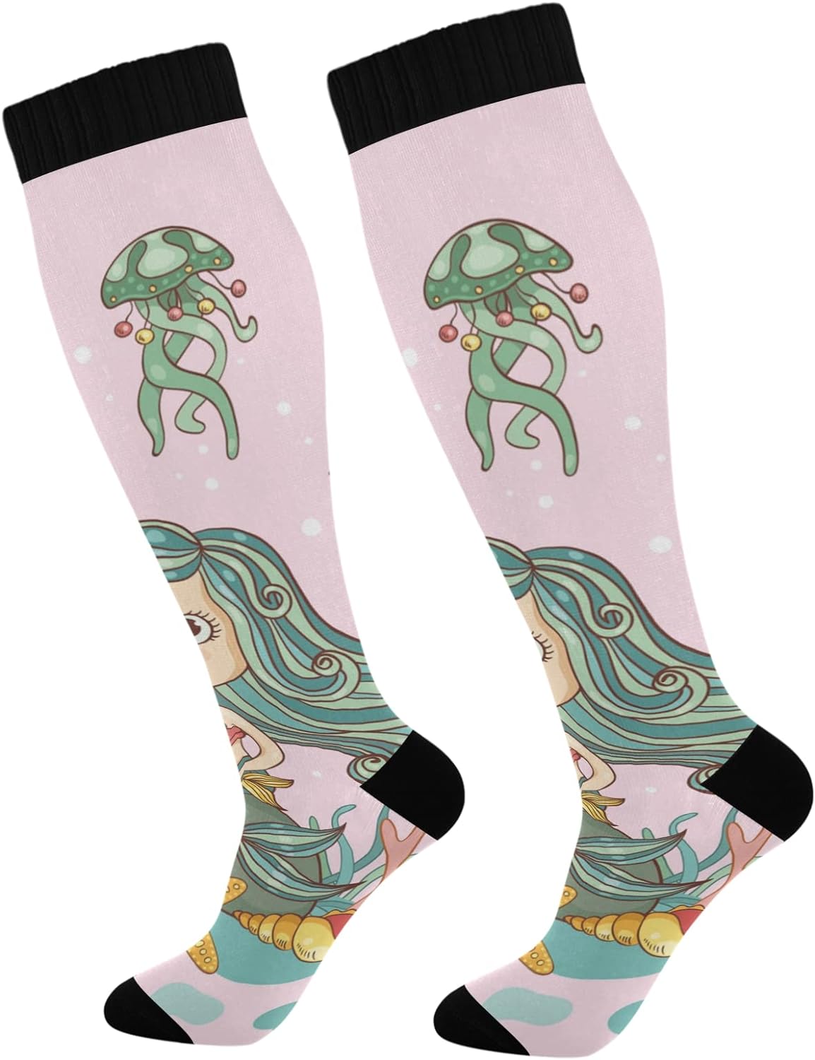 Coolnut Mermaid Compression Socks, 1 Pack Women Men Long Stocking (20 ...