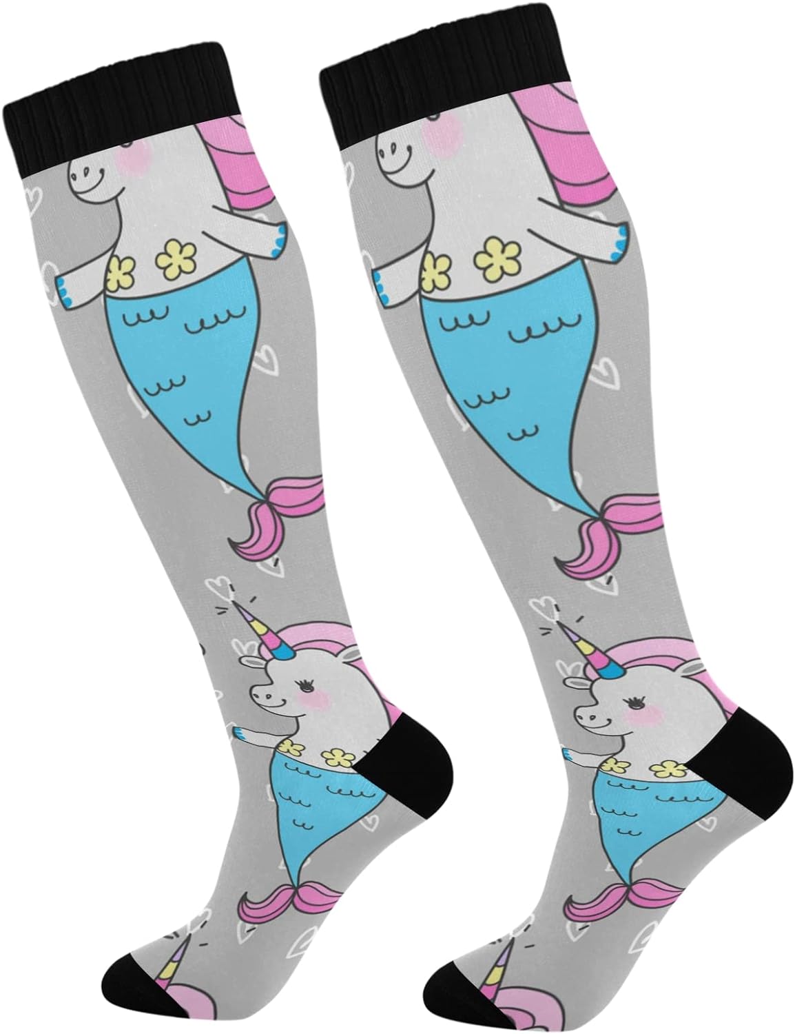 Coolnut Mermaid Compression Socks, 1 Pack Women Men Long Stocking (20 ...