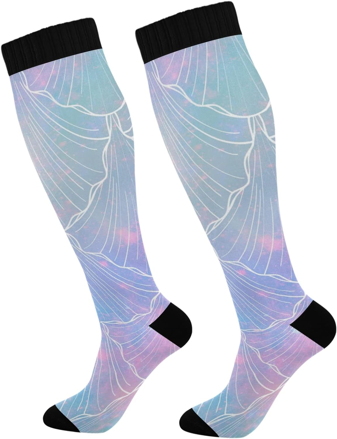 Coolnut Mermaid Compression Socks, 1 Pack Women Men Long Stocking (20 ...