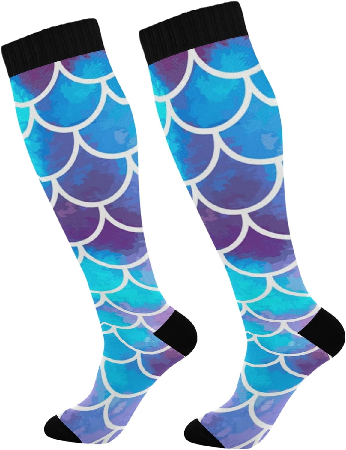 Coolnut Mermaid Compression Socks, 1 Pack Women Men Long Stocking (20 ...