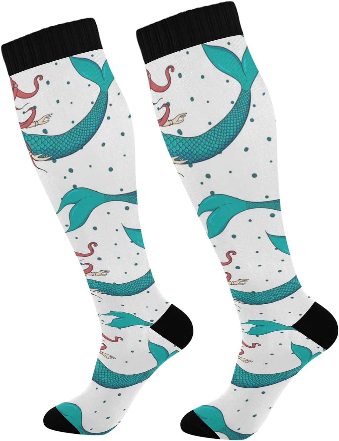 Coolnut Mermaid Compression Socks, 1 Pack Women Men Long Stocking (20 ...