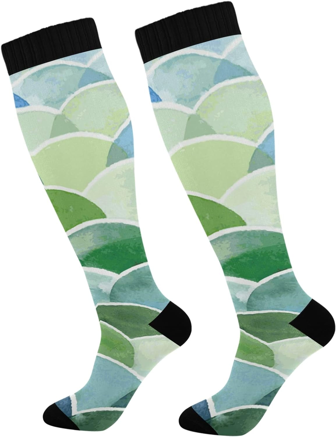 Coolnut Mermaid Compression Socks, 1 Pack Women Men Long Stocking (20 ...