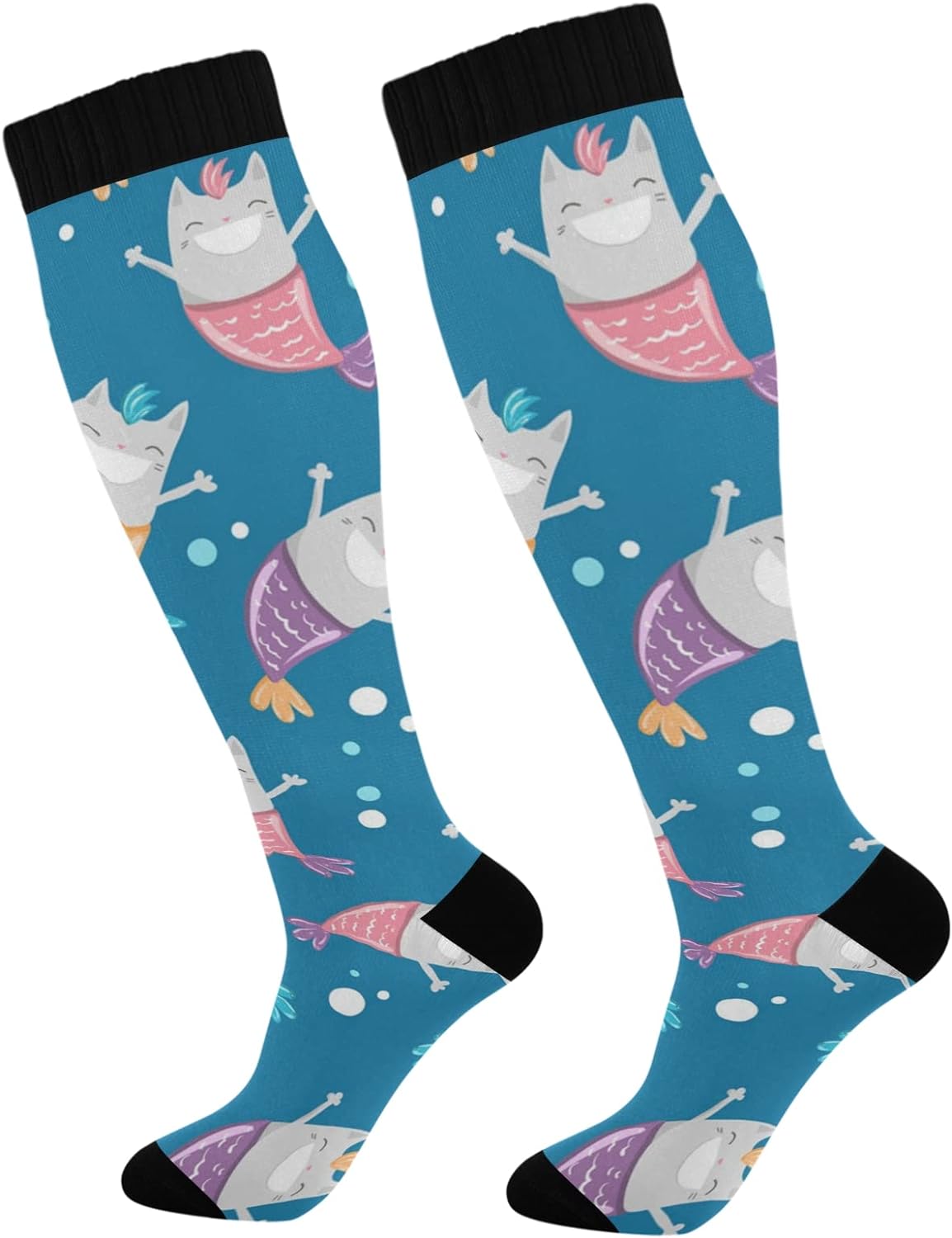 Coolnut Mermaid Compression Socks, 1 Pack Women Men Long Stocking (20 ...