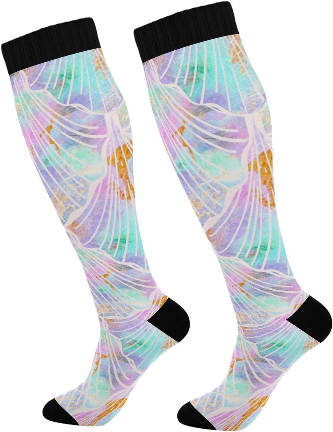 Coolnut Mermaid Compression Socks, 1 Pack Women Men Long Stocking (20 ...