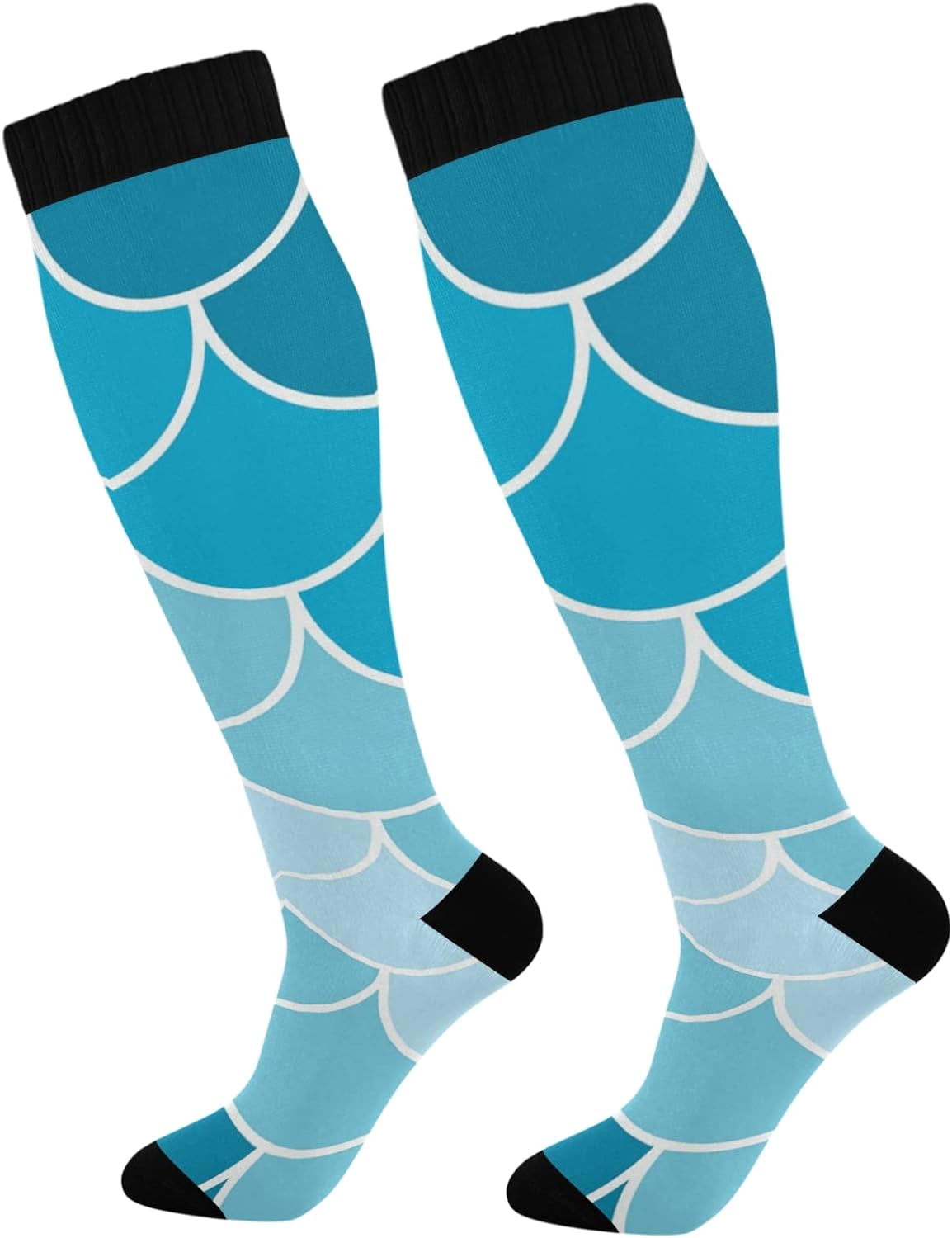 Coolnut Mermaid Compression Socks, 1 Pack Women Men Long Stocking (20 ...