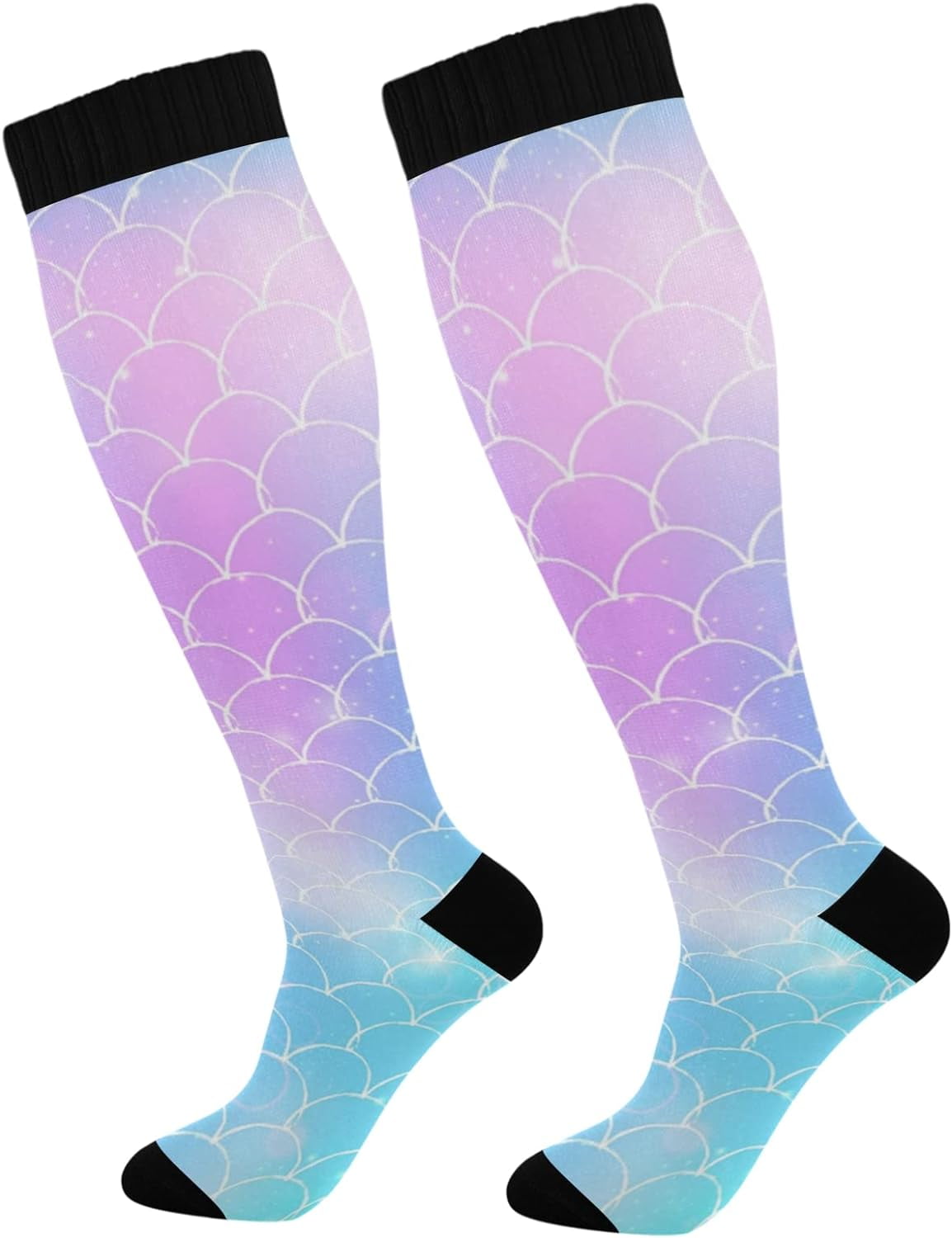Coolnut Mermaid Compression Socks, 1 Pack Women Men Long Stocking (20 ...