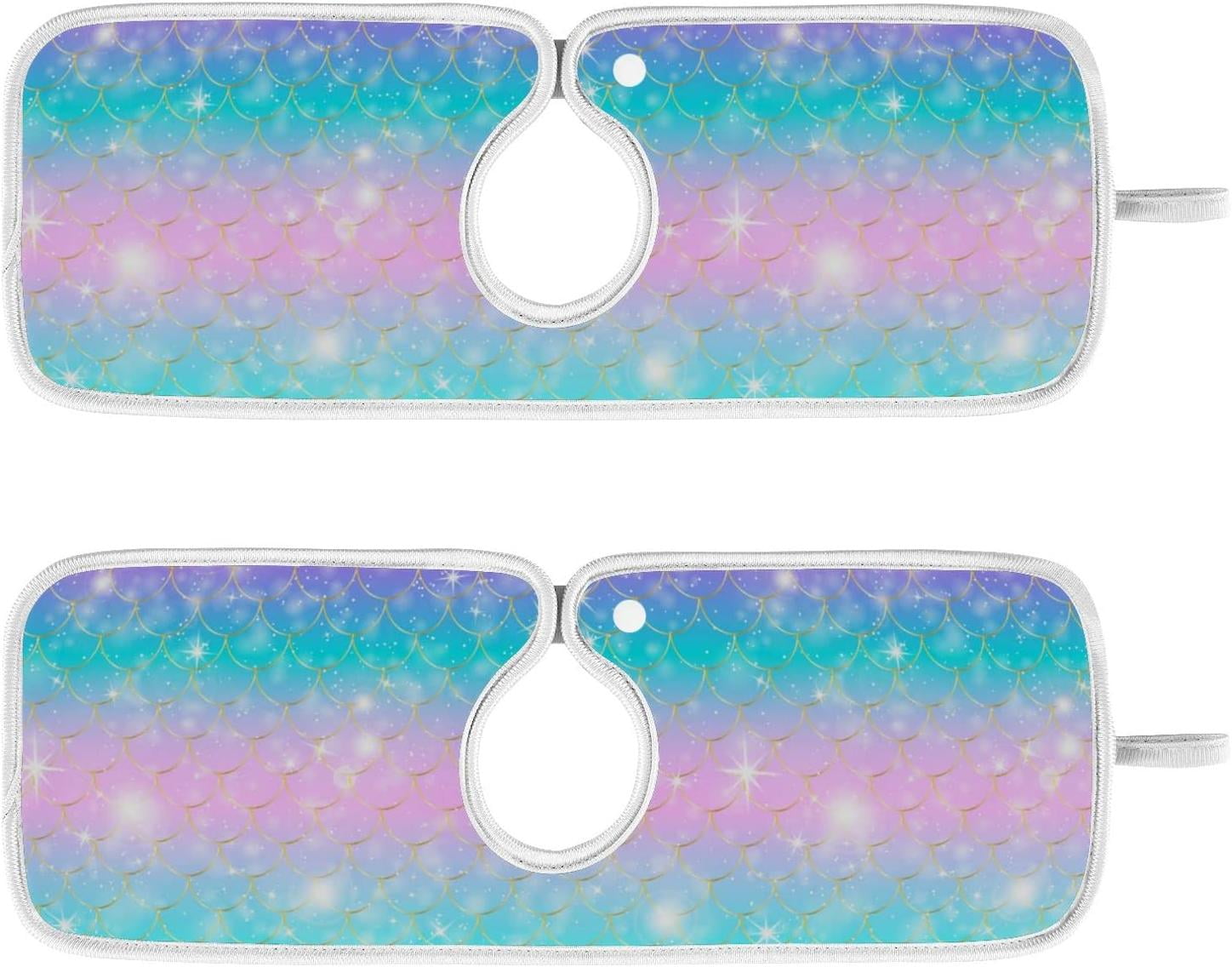 Coolnut Mermaid Scales Sink Splash Guard for Faucet 2 Packs Faucet ...