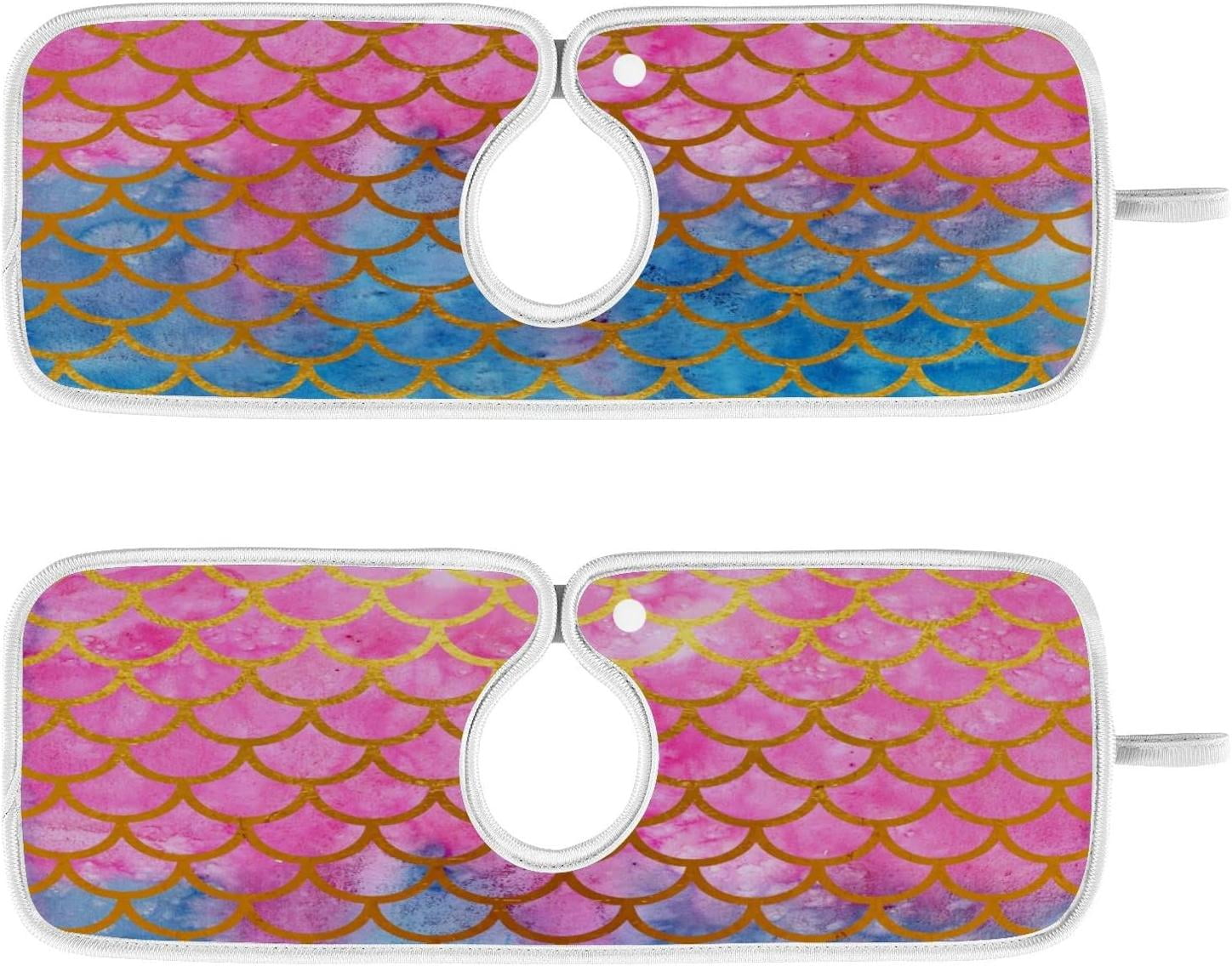 Coolnut Mermaid Scales Sink Splash Guard for Faucet 2 Packs Faucet ...