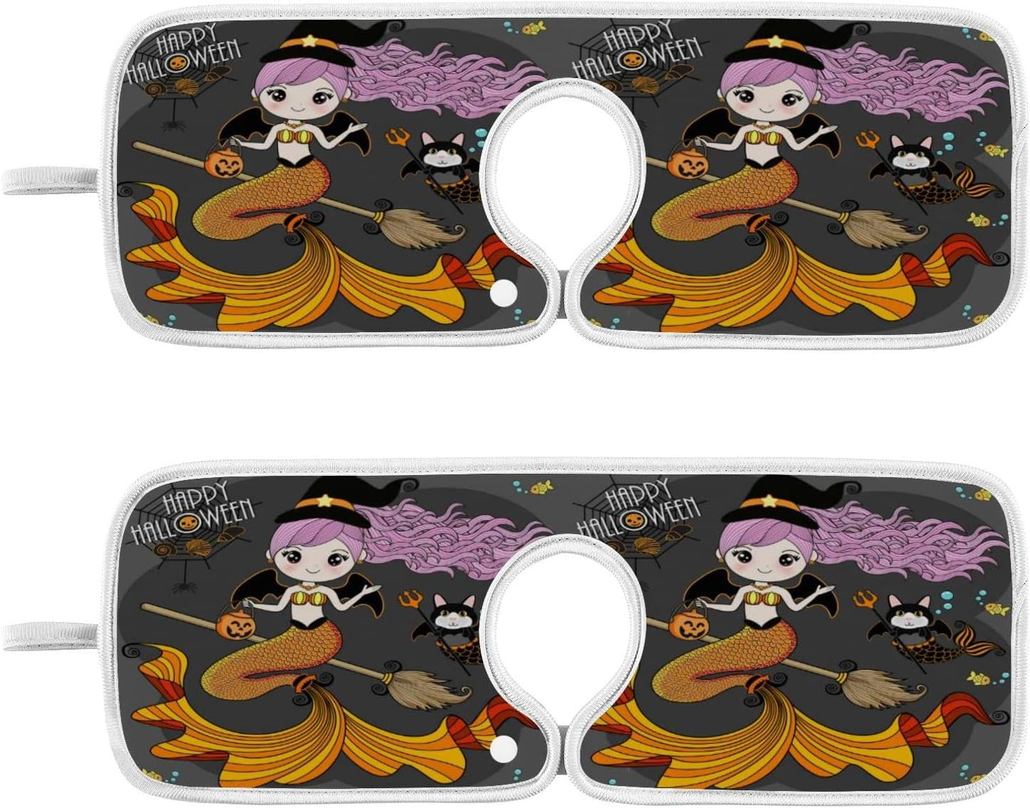 Coolnut Mermaid Witch Cute Sink Splash Guard for Faucet 2 Packs Faucet ...