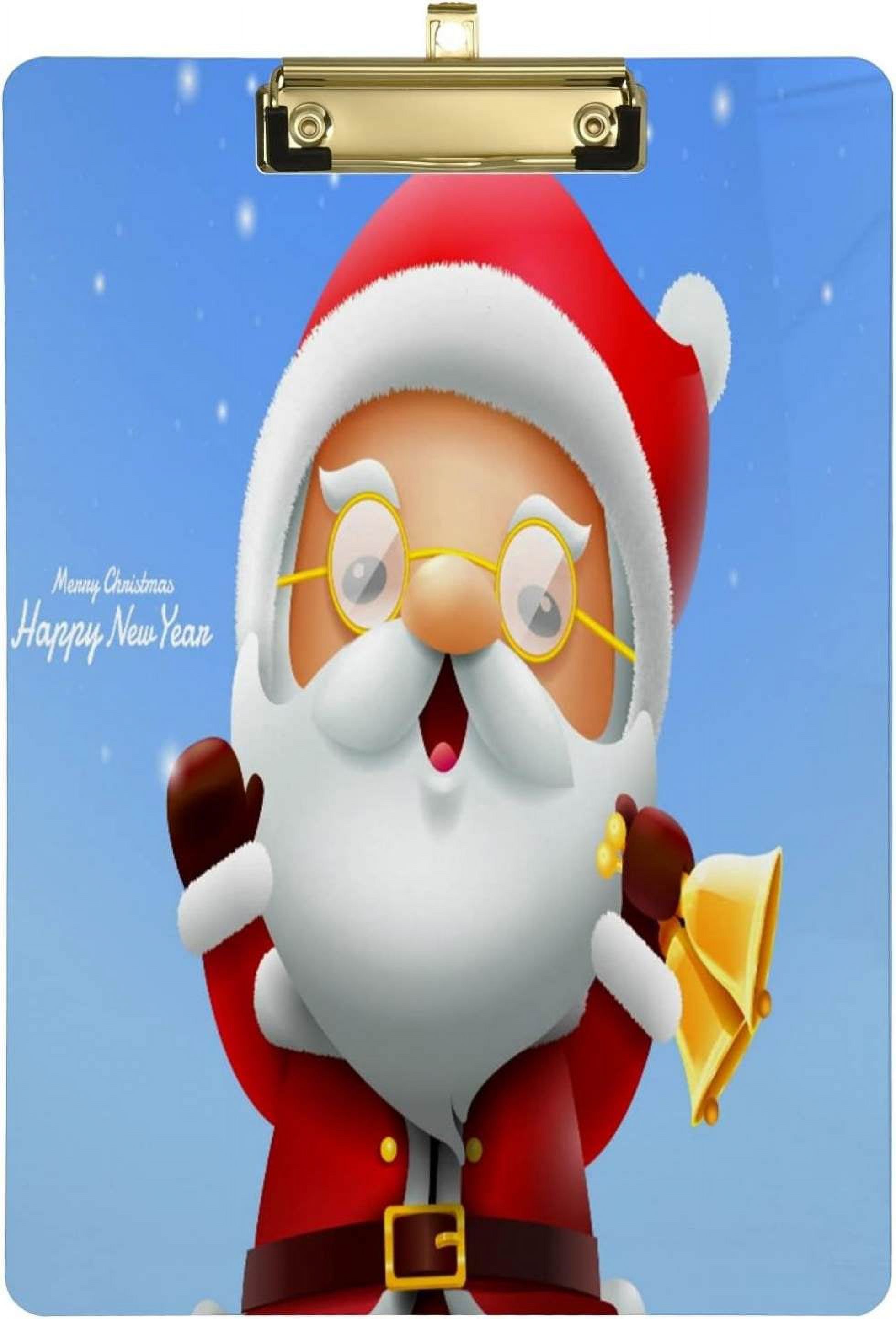 Coolnut Merry Christmas Cute Santa Claus 12.5"x9" Clipboard, Acrylic ...