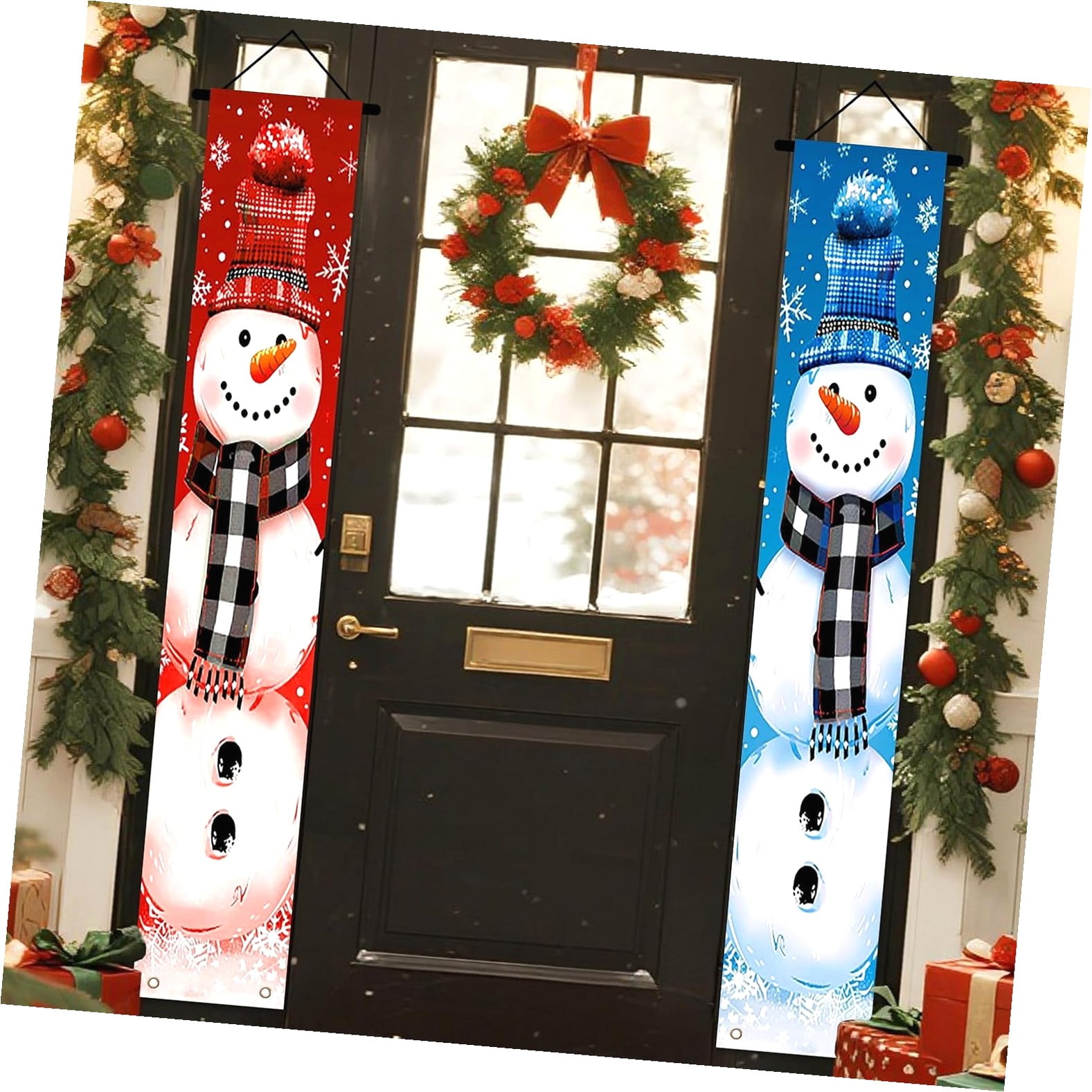 Coolnut Merry Christmas Doors Banner Snowman for Porch Sign with ...