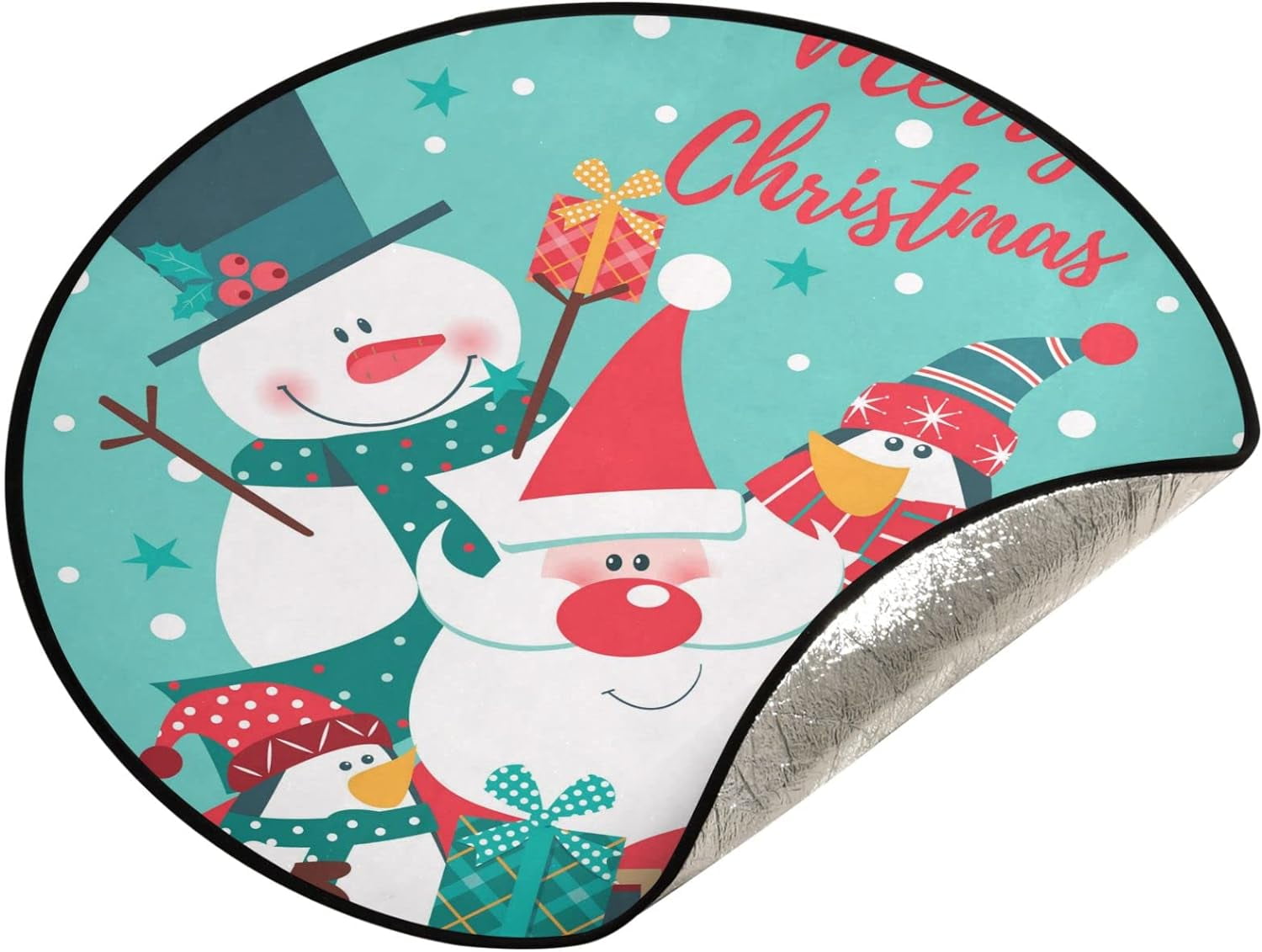 Coolnut Merry Christmas Tree Mats Waterproof Tree Skirt, Cute Snowman ...