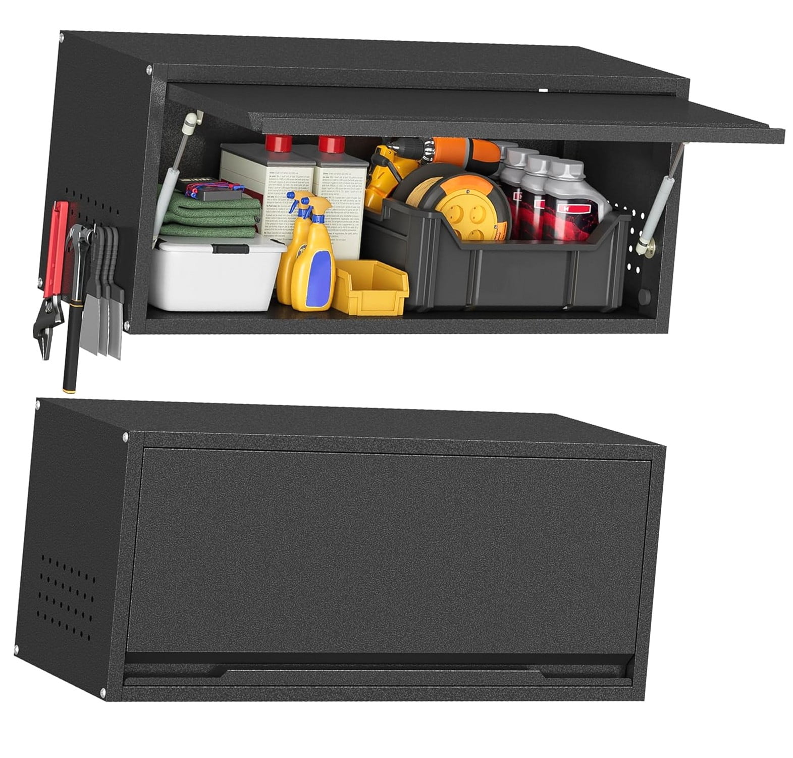 Coolnut Metal Garage Wall Cabinet with Door, Wall-Mounted Steel Storage ...