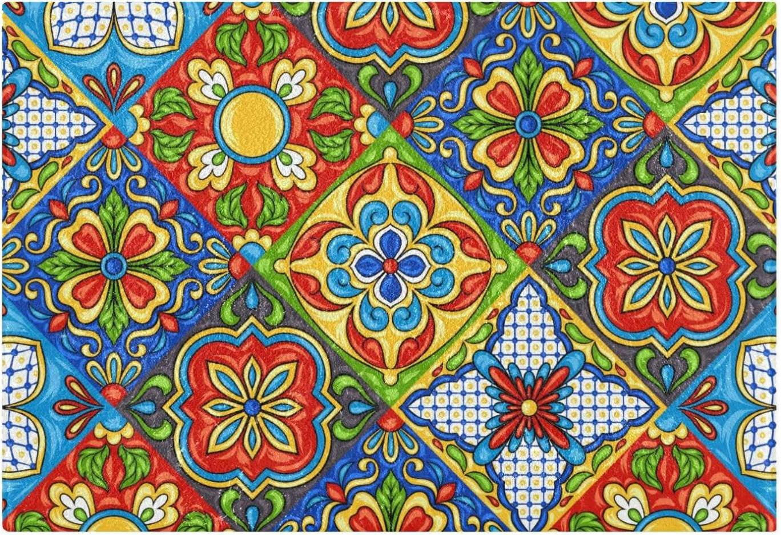 Coolnut Mexican Ceramic Tile Pattern High Absorbent U-Shaped Contour ...