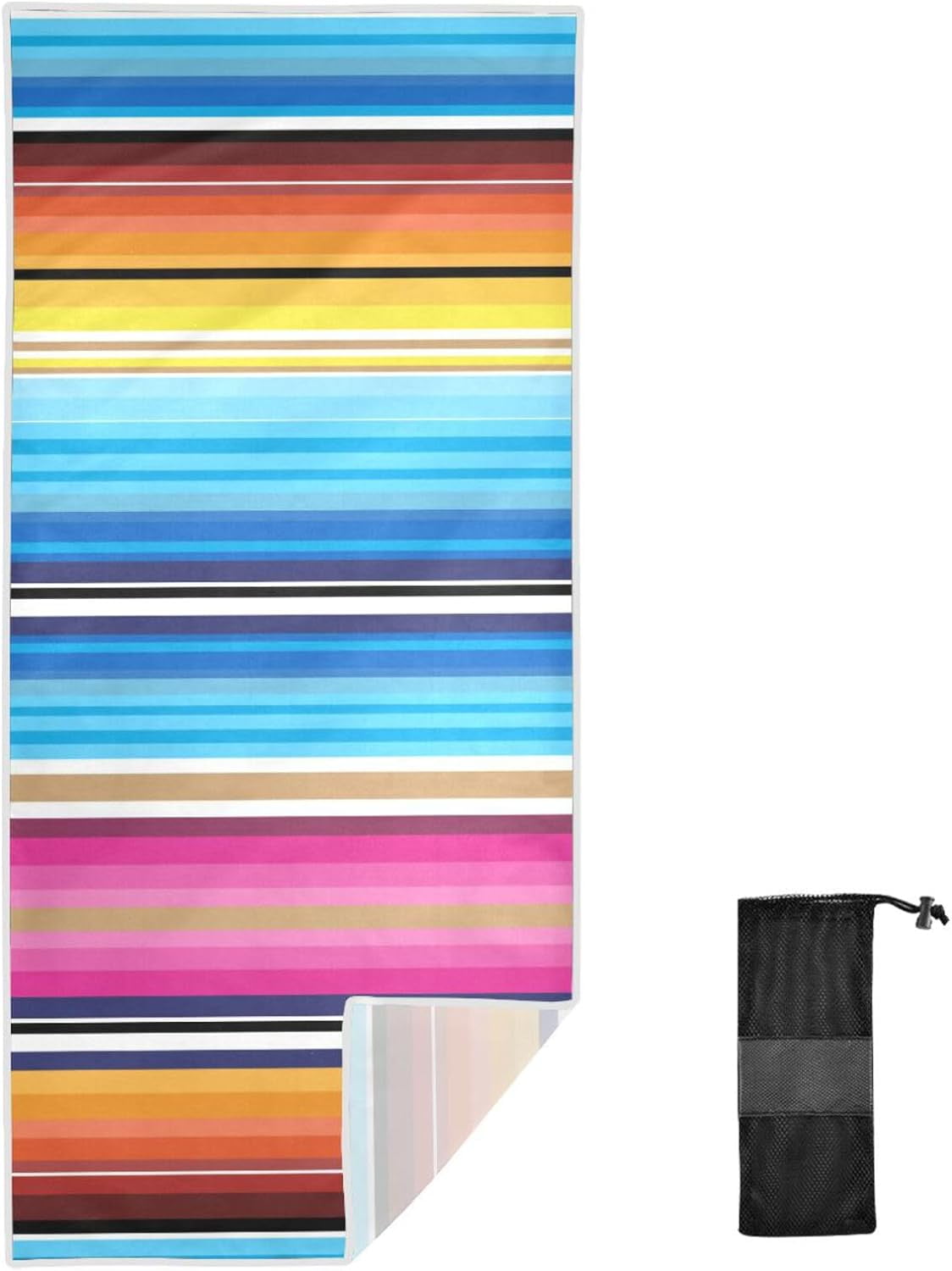 Coolnut Mexican Serape Blanket Stripes Beach Towel, Sand Free Super ...