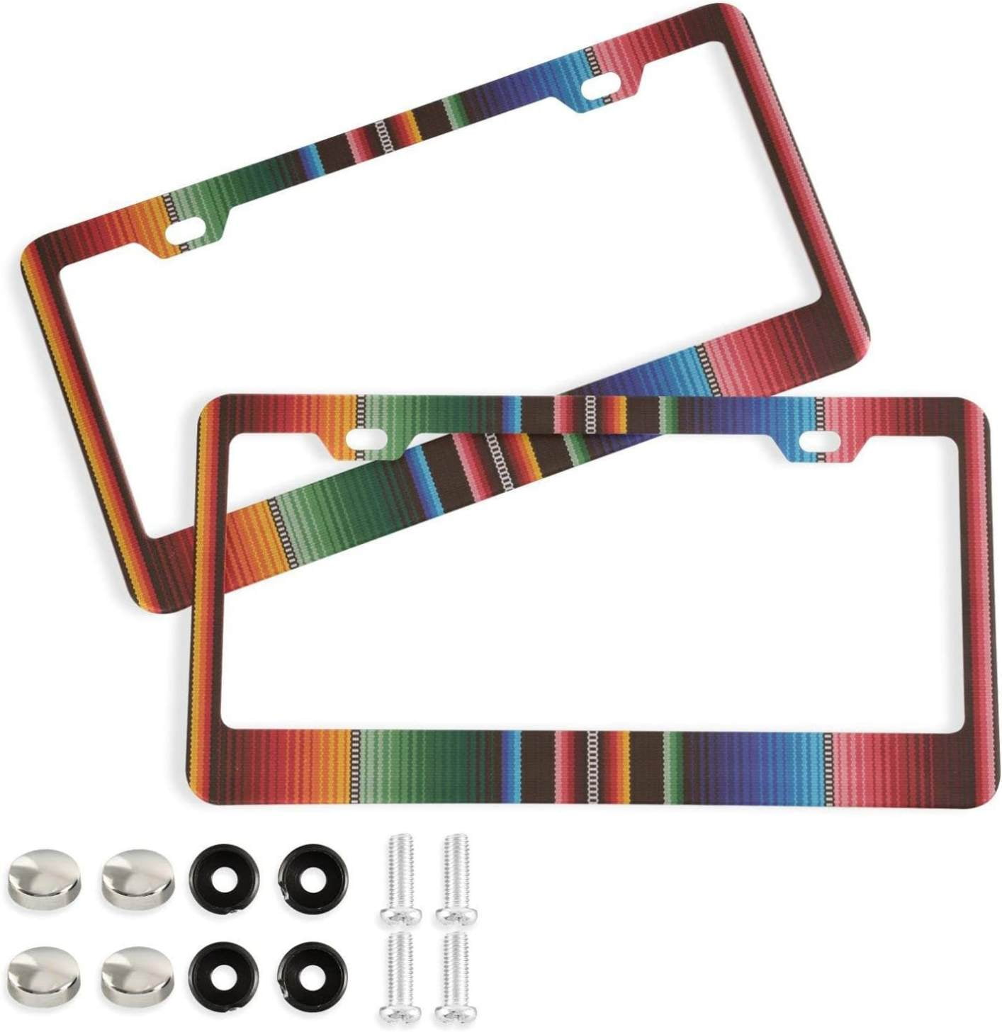 Coolnut Mexican Serape Blanket Stripes License Plate Frames 2pcs ...