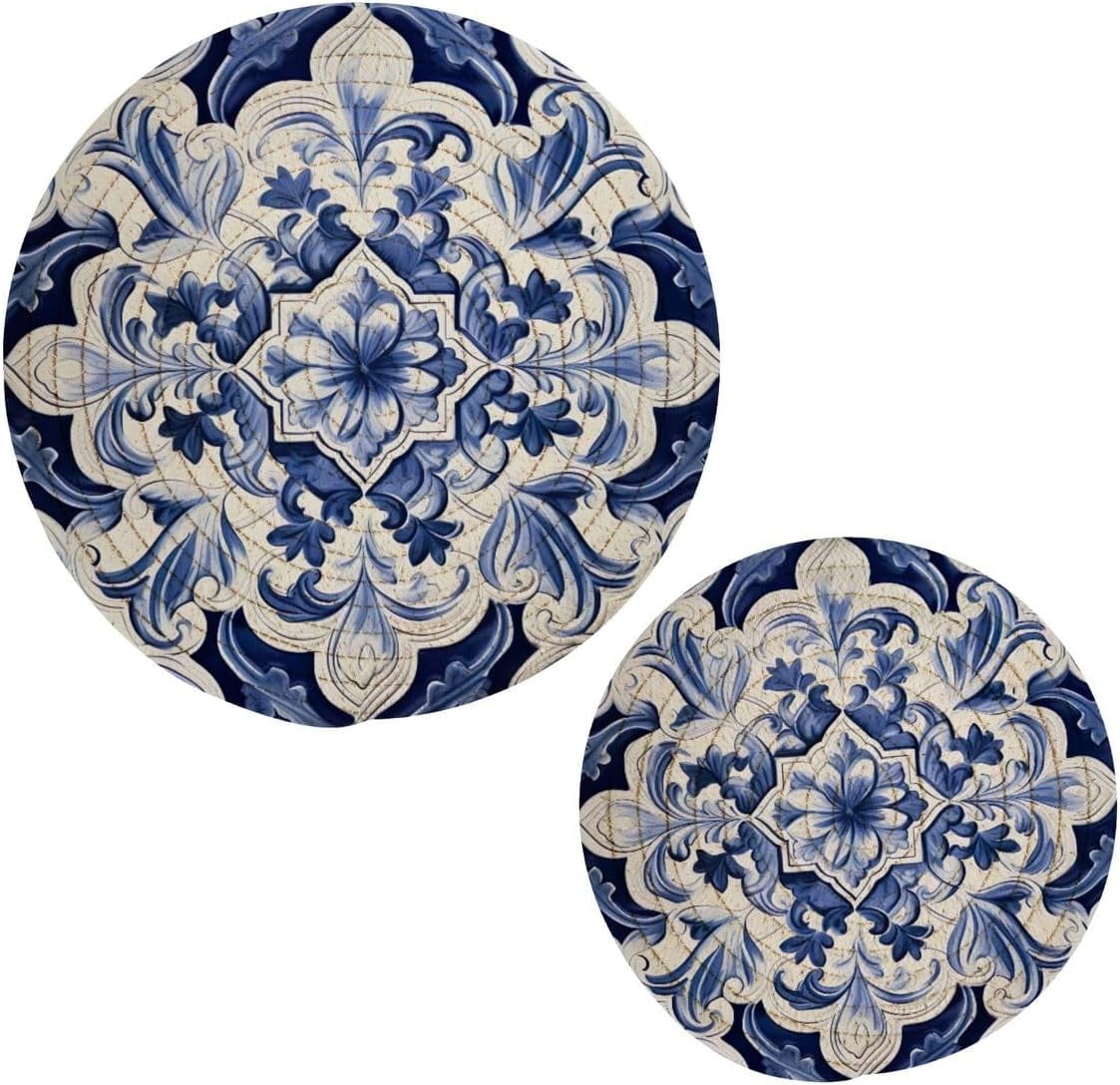 Coolnut Mexican Style Ceramic Tiles Pot Holders Trivets Set 2Pcs ...