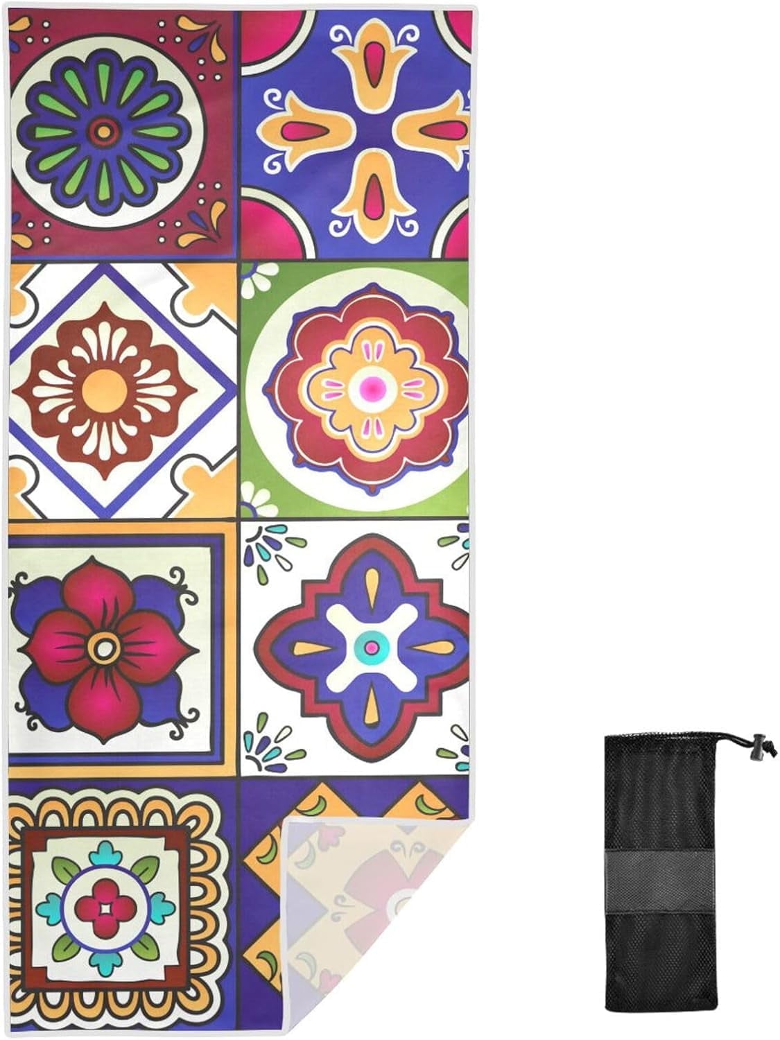 Coolnut Mexican Talavera Beach Towel, Sand Free Super Absorbent ...