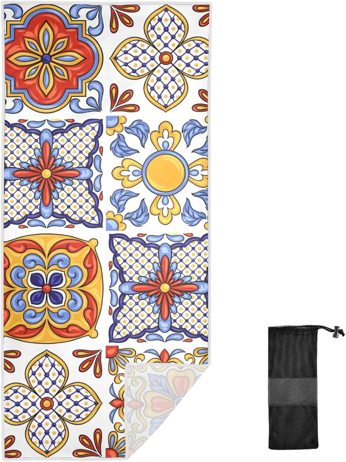 Coolnut Mexican Talavera Beach Towel, Sand Free Super Absorbent ...