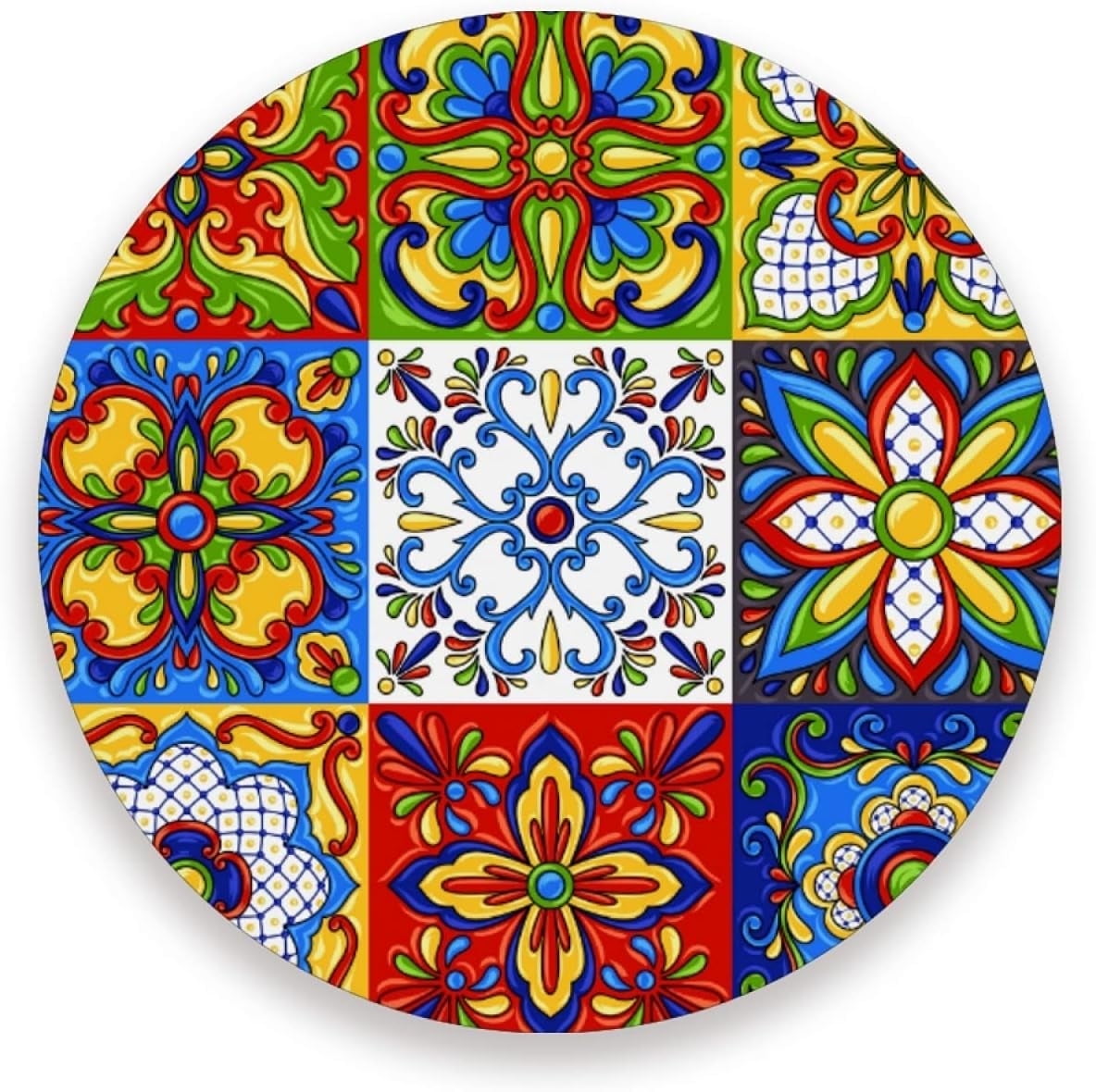 Coolnut Mexican Talavera Ceramic Tile Coaster, Drinks Round Absorbent ...