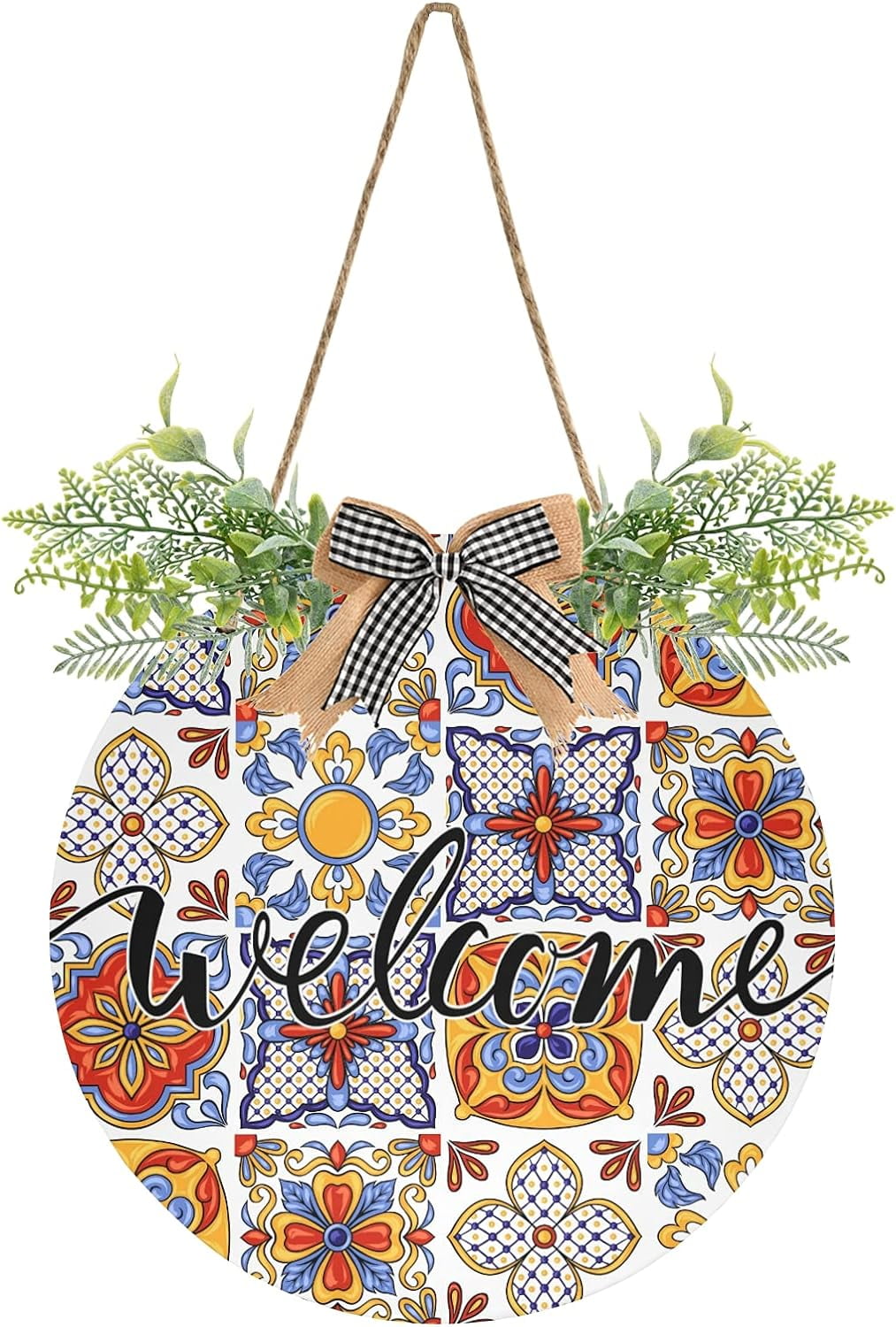 Coolnut Mexican Talavera Welcome Sign Farmhouse Front Porch Door ...