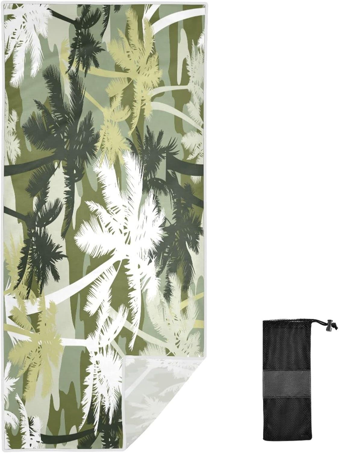 Coolnut Microfiber Beach Towel,Palm Tree Camouflage Super Absorbent ...