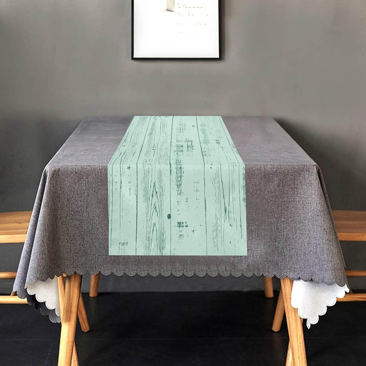 Coolnut Mint Green Wood Board Table Runner 18"x72", Kitchen Dining ...