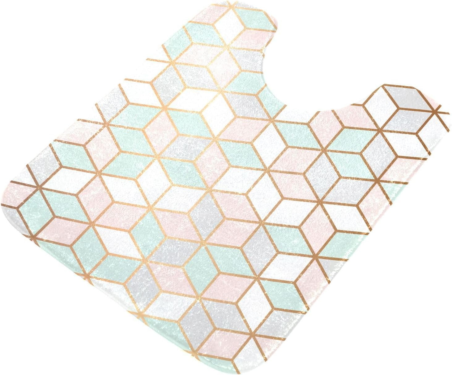 Coolnut Modern Geometric Pink and Mint Green Lattice Marble U Shape ...