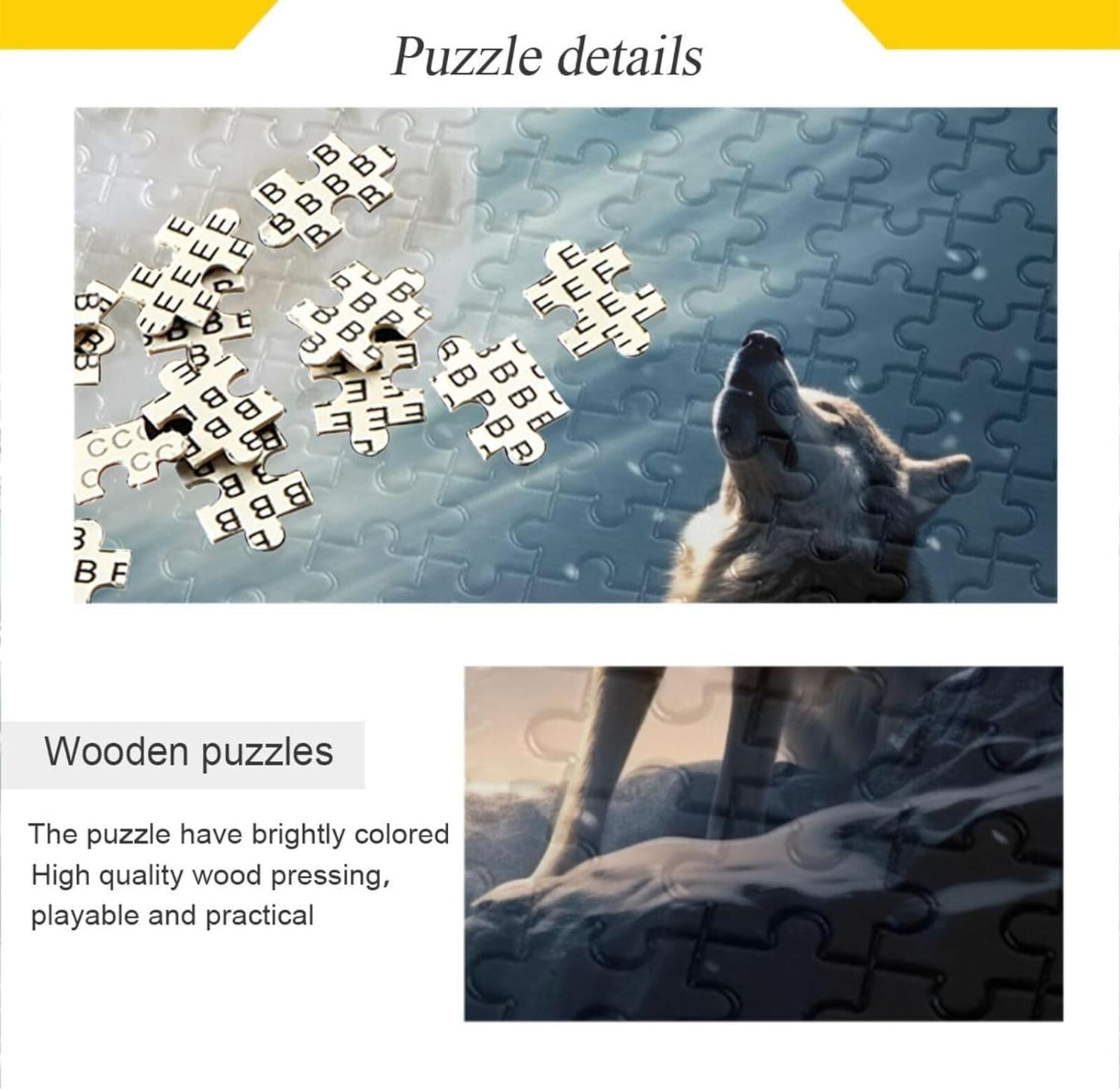 Coolnut Moonlight Wolves Puzzles for Adults and Kids 500 Pieces, Wooden ...