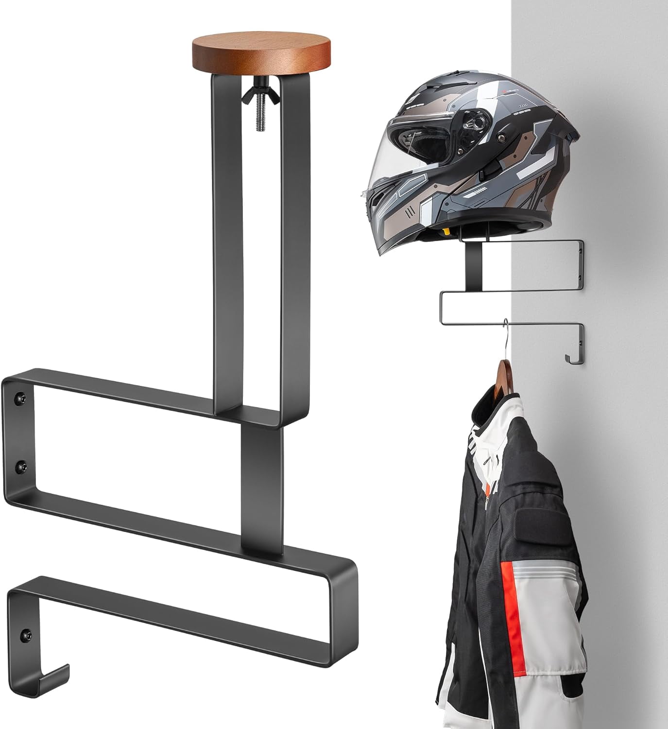 Coolnut Motorcycle Helmet Holder Wall Mount - Heavy Duty Helmet Rack ...