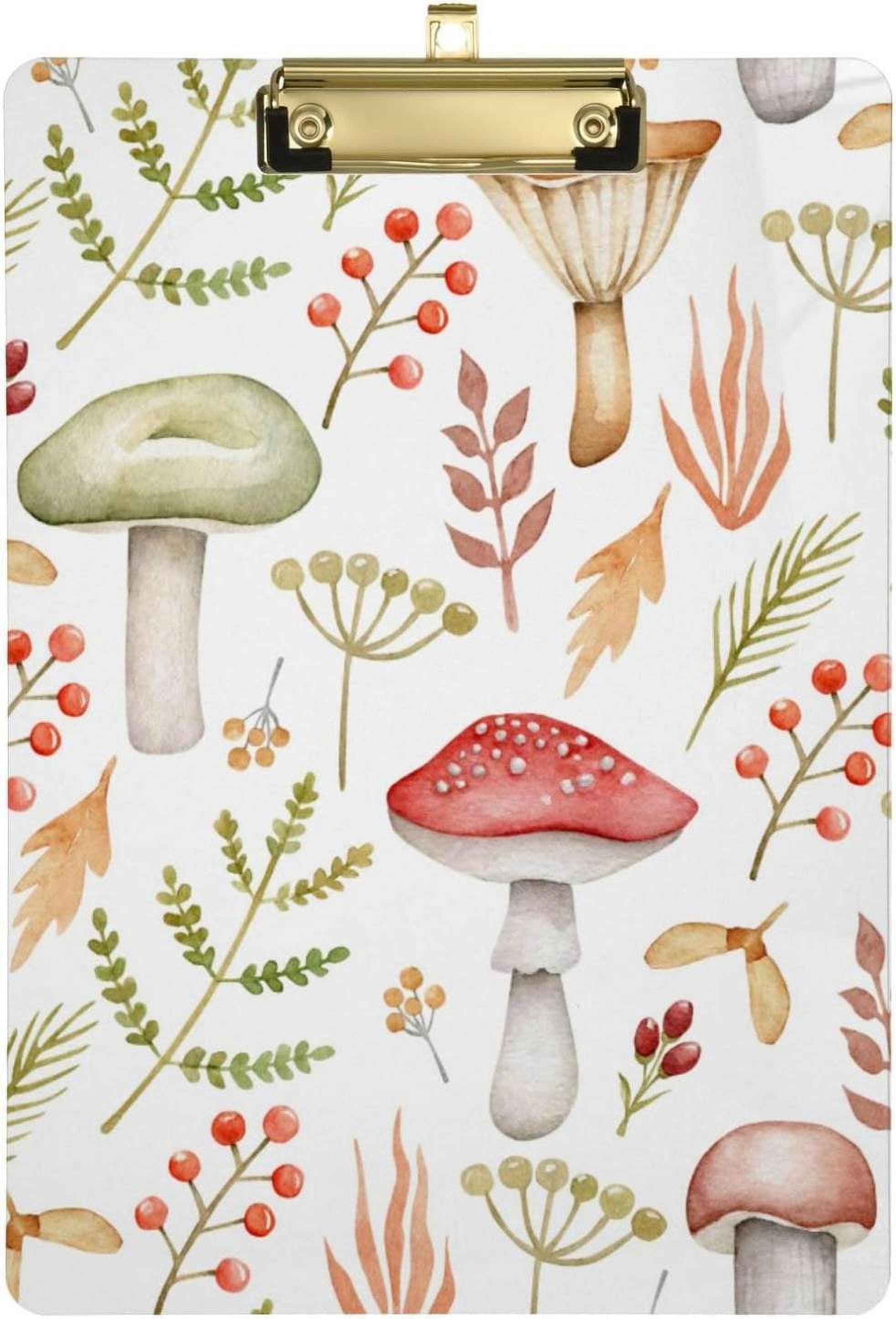 Coolnut Mushroom Clipboard, Acrylic Standard A4 Letter Size Clip Board ...