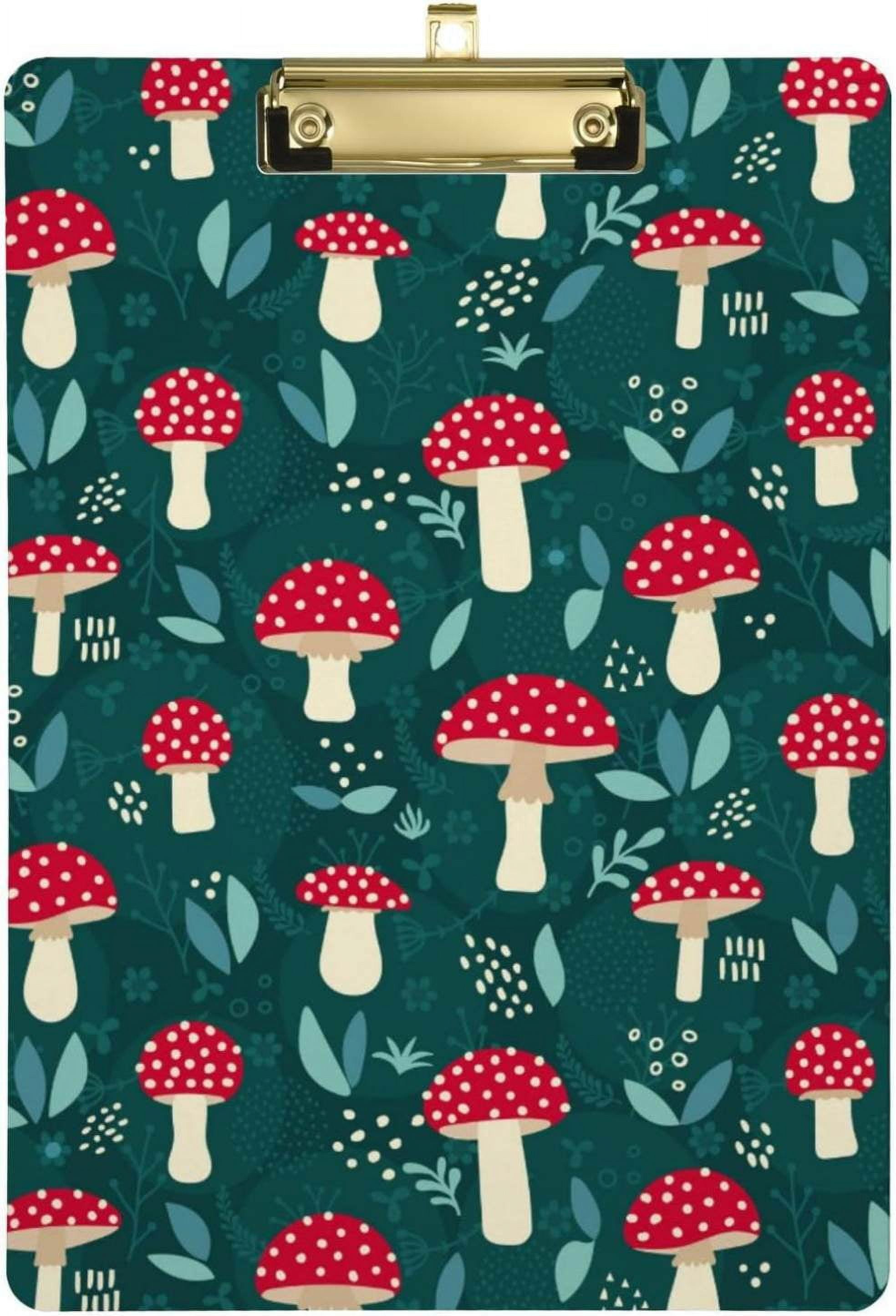 Coolnut Mushroom Clipboard, Acrylic Standard A4 Letter Size Clip Board ...