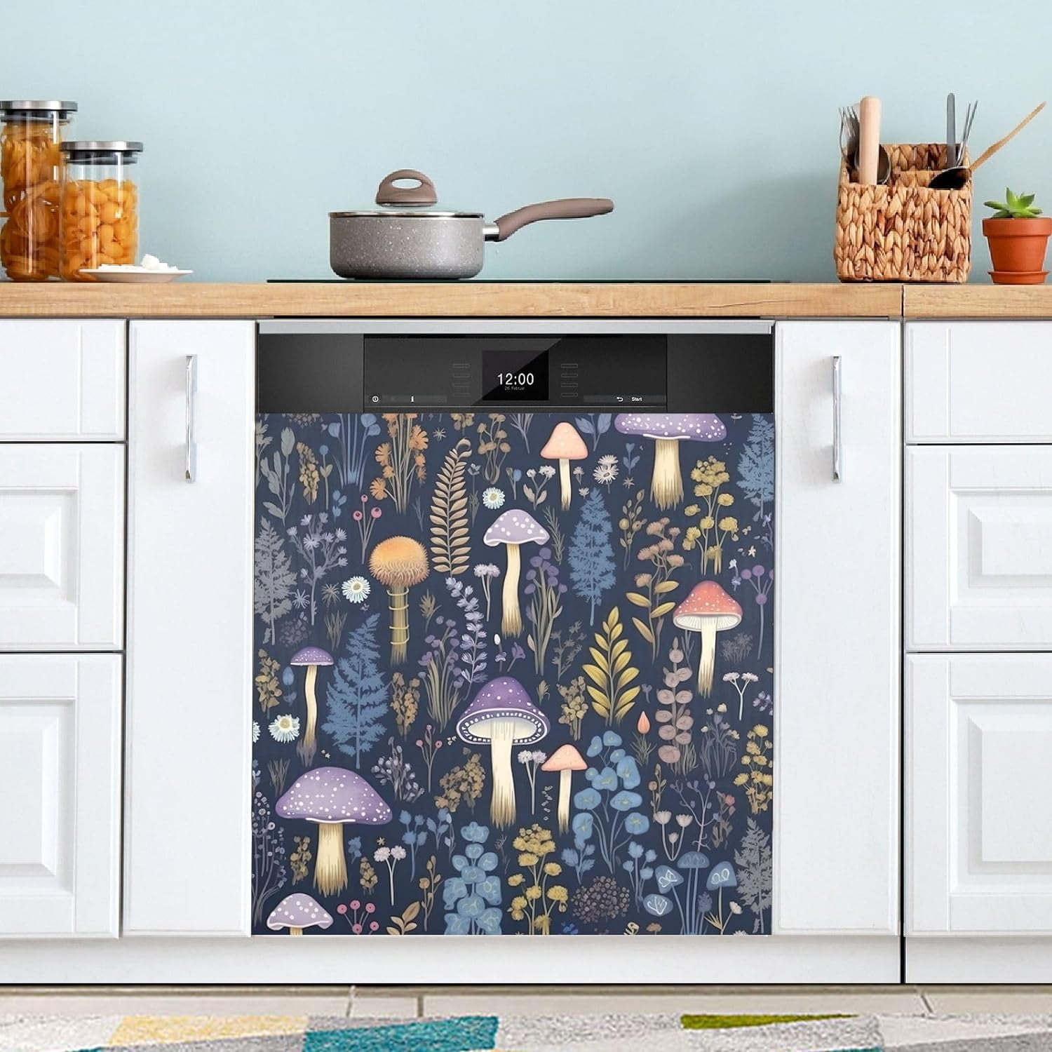 Coolnut Mushrooms Dishwasher Magnet Cover Magnetic Dish Washer Front ...