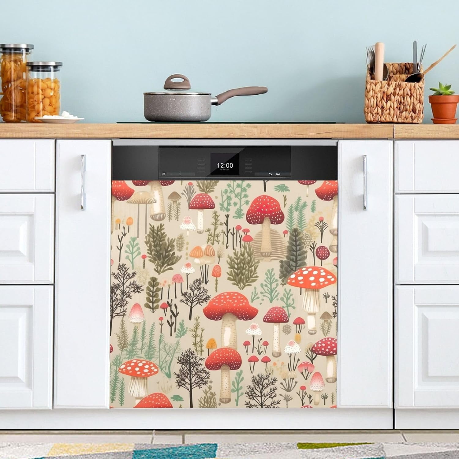 Coolnut Mushrooms Leaves Dishwasher Magnet Cover, Kitchen Dish Washer ...