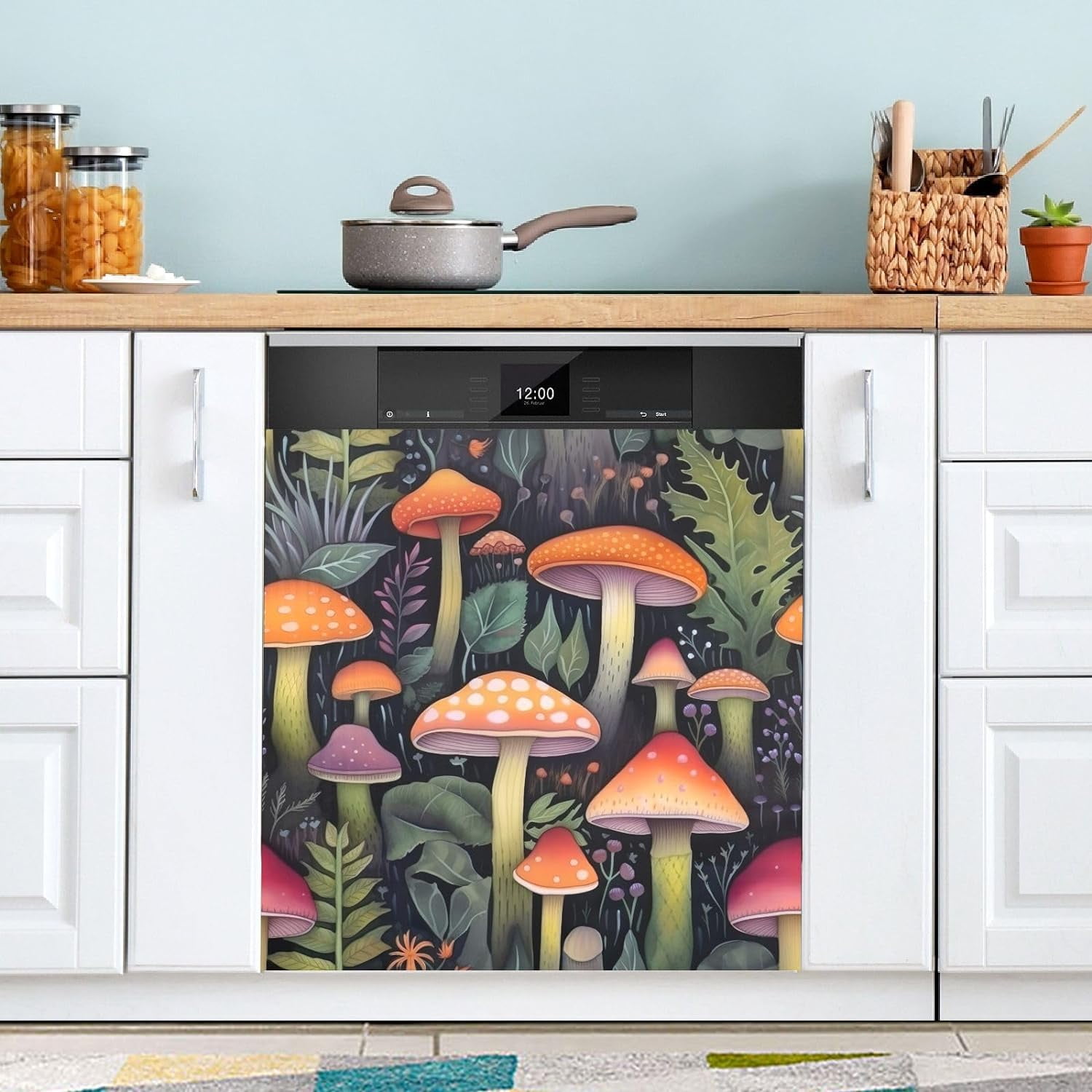 Coolnut Mushrooms Pattern Dishwasher Magnet Cover, Kitchen Dish Washer ...