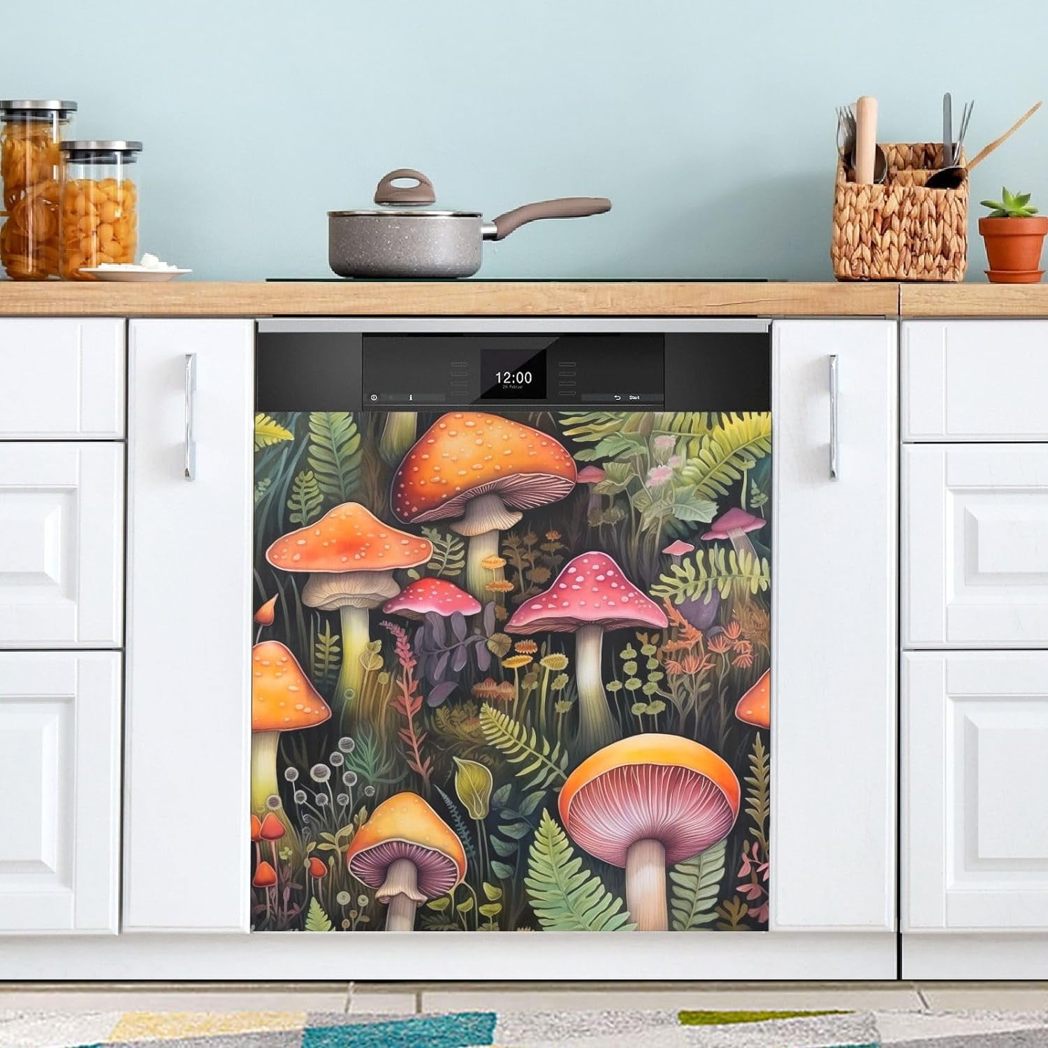 Coolnut Mushrooms Pattern Dishwasher Magnet Cover, Kitchen Dish Washer ...