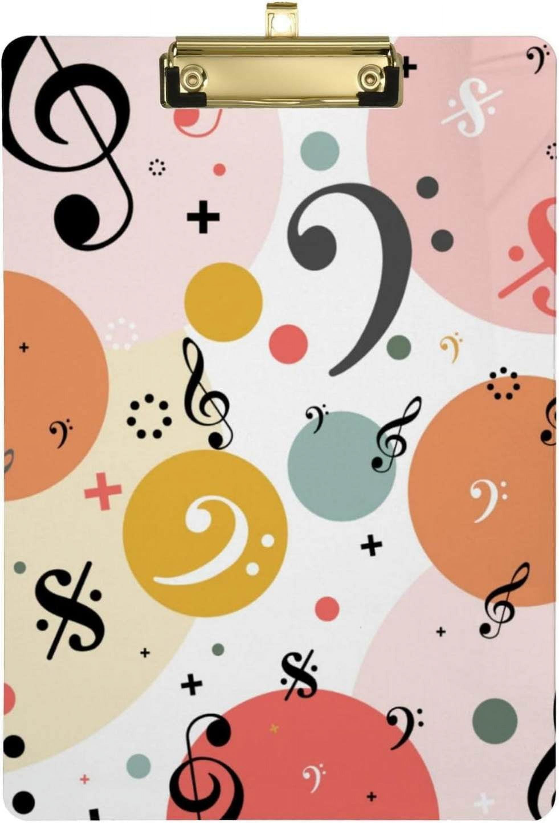 Coolnut Musical Note Clipboard, Acrylic Standard A4 Letter Size Clip ...