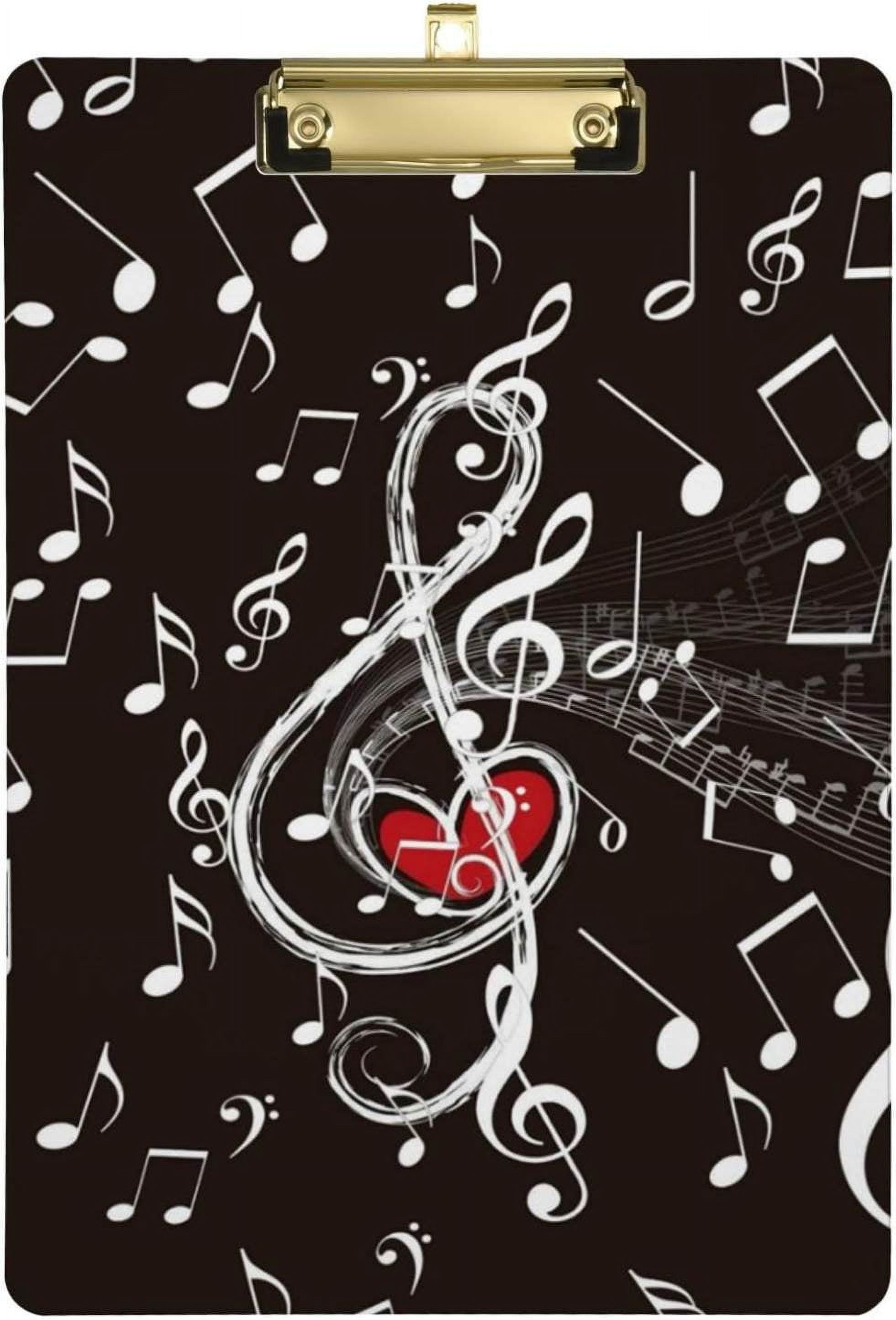 Coolnut Musical Note Clipboard, Acrylic Standard A4 Letter Size Clip ...