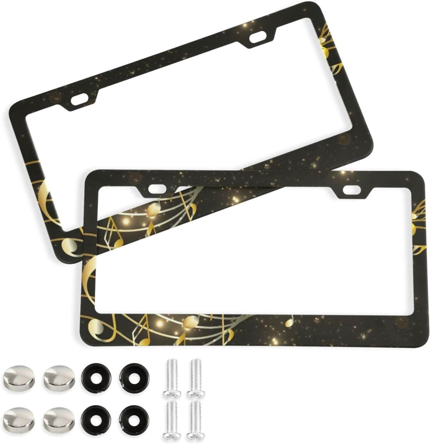 Coolnut Musical Note License Plate Frames 2pcs, Aluminum Universal Car ...
