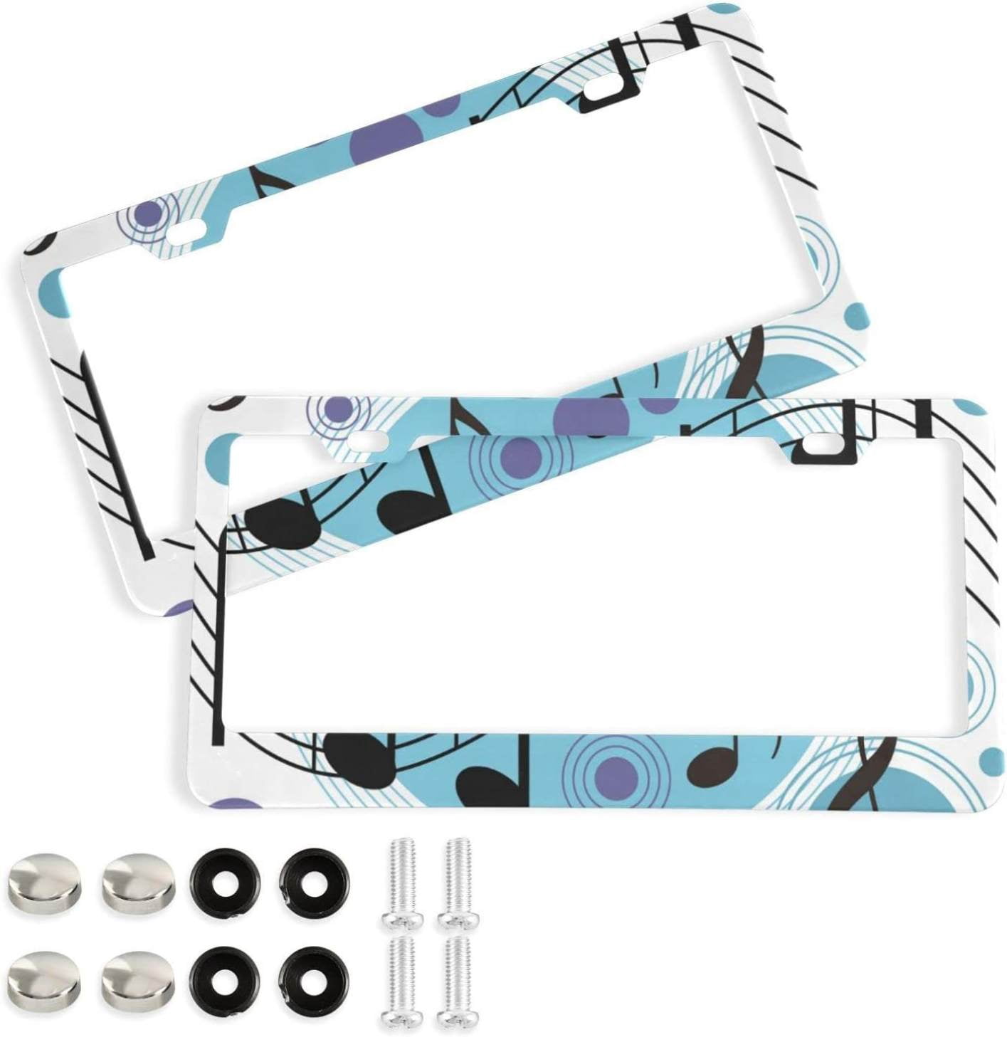 Coolnut Musical Note License Plate Frames 2pcs, Aluminum Universal Car ...
