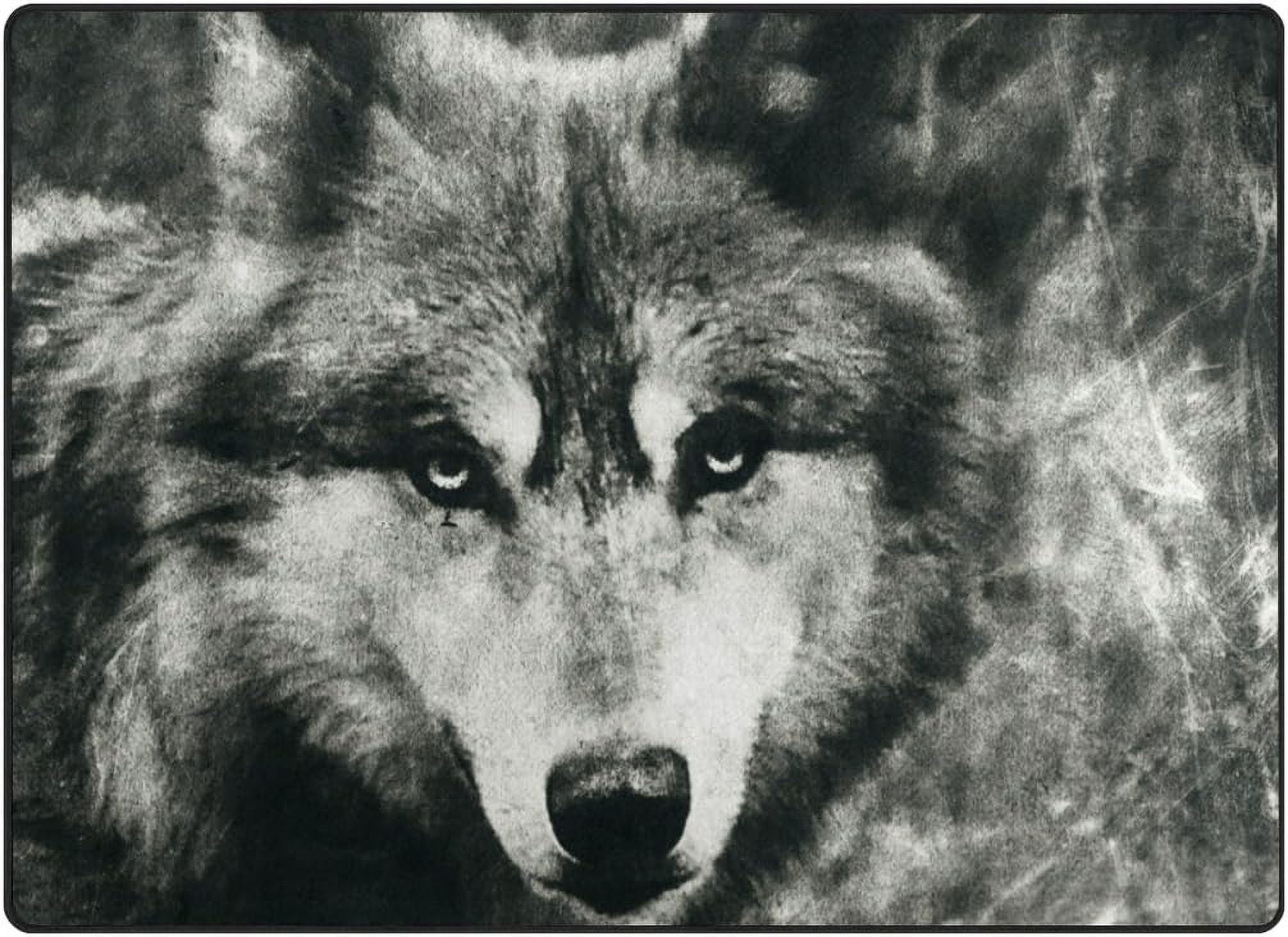 Coolnut Mystic Wolf 80 x 58 inches Lightweight Soft Area Rug Mat Indoor ...