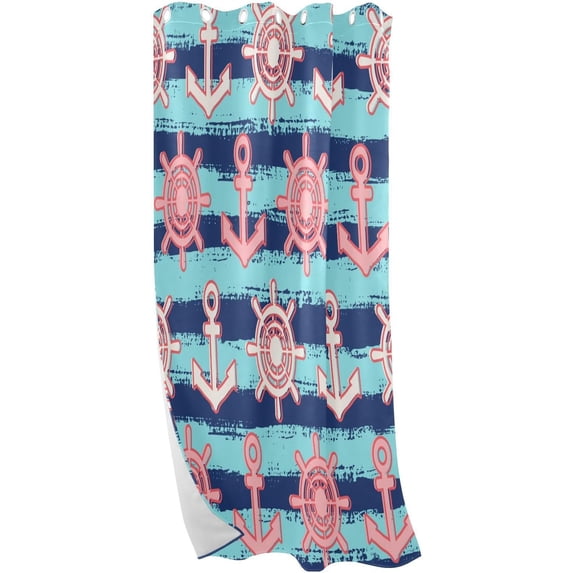 Coolnut Nautical Pattern Thickened Blackout Curtain 84 Inches ...