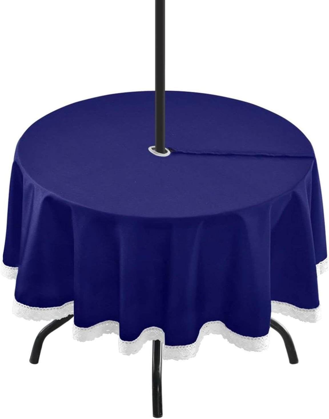 Coolnut Navy Blue Round Table Cloth, Heat Resistant Table Cover with ...